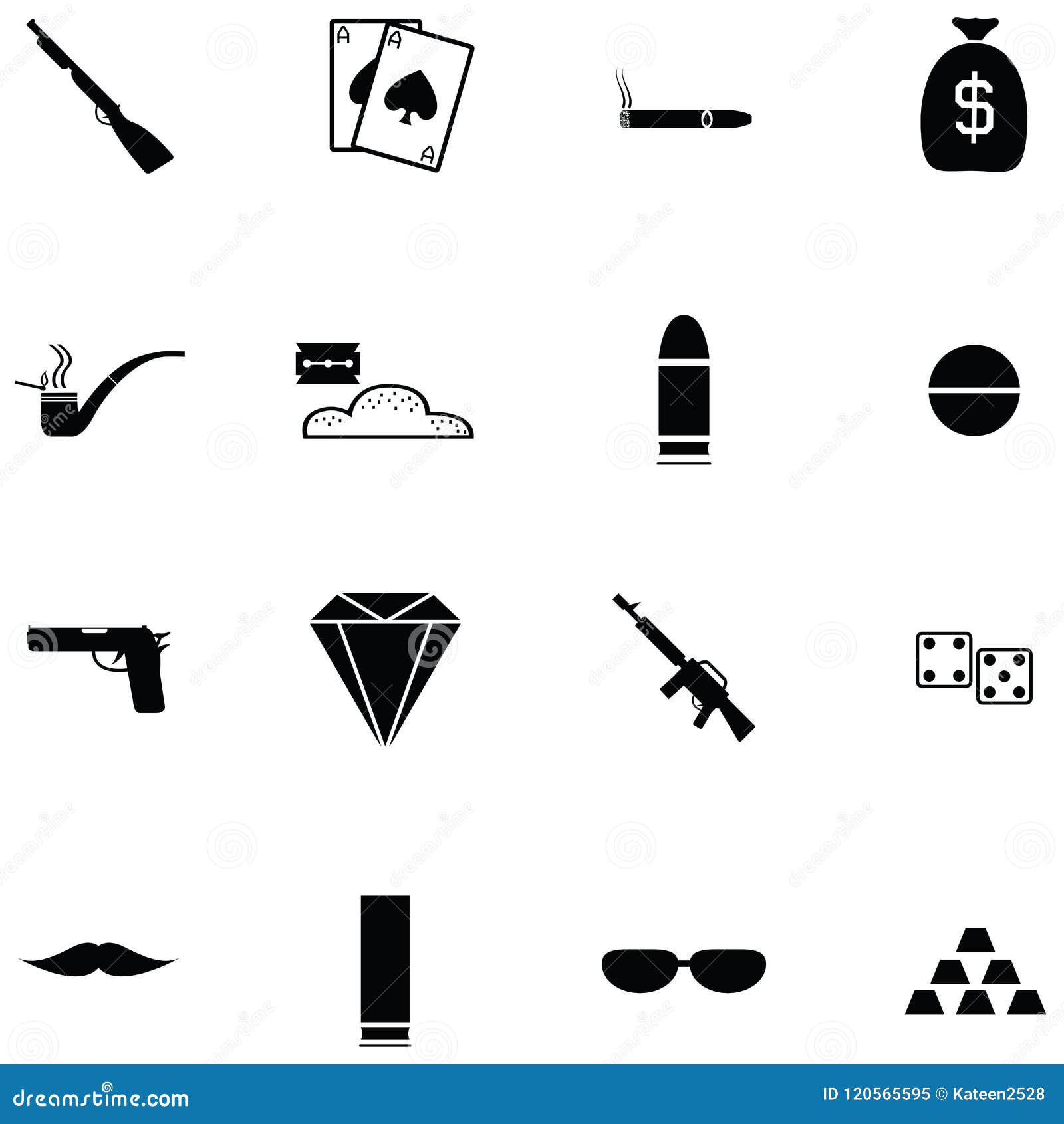 Gangster icon set stock vector. Illustration of leader - 120565595