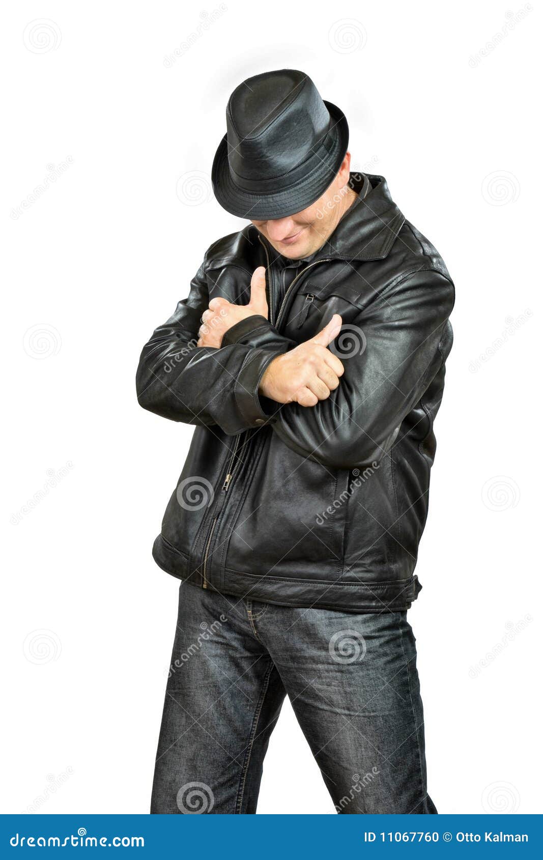 Gangster Man smiling stock photo. Image of actor, jeans - 11067760