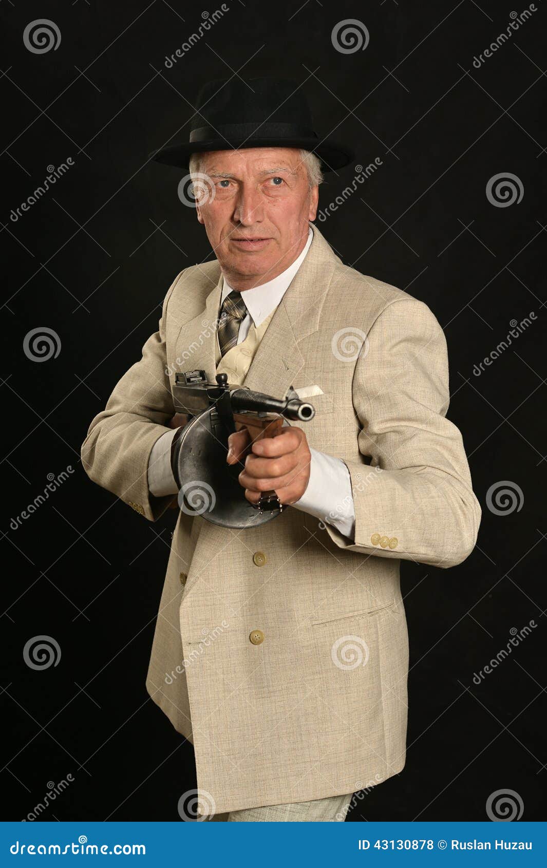 Gangster Man in Suit with Gun Stock Photo - Image of adult, serious ...