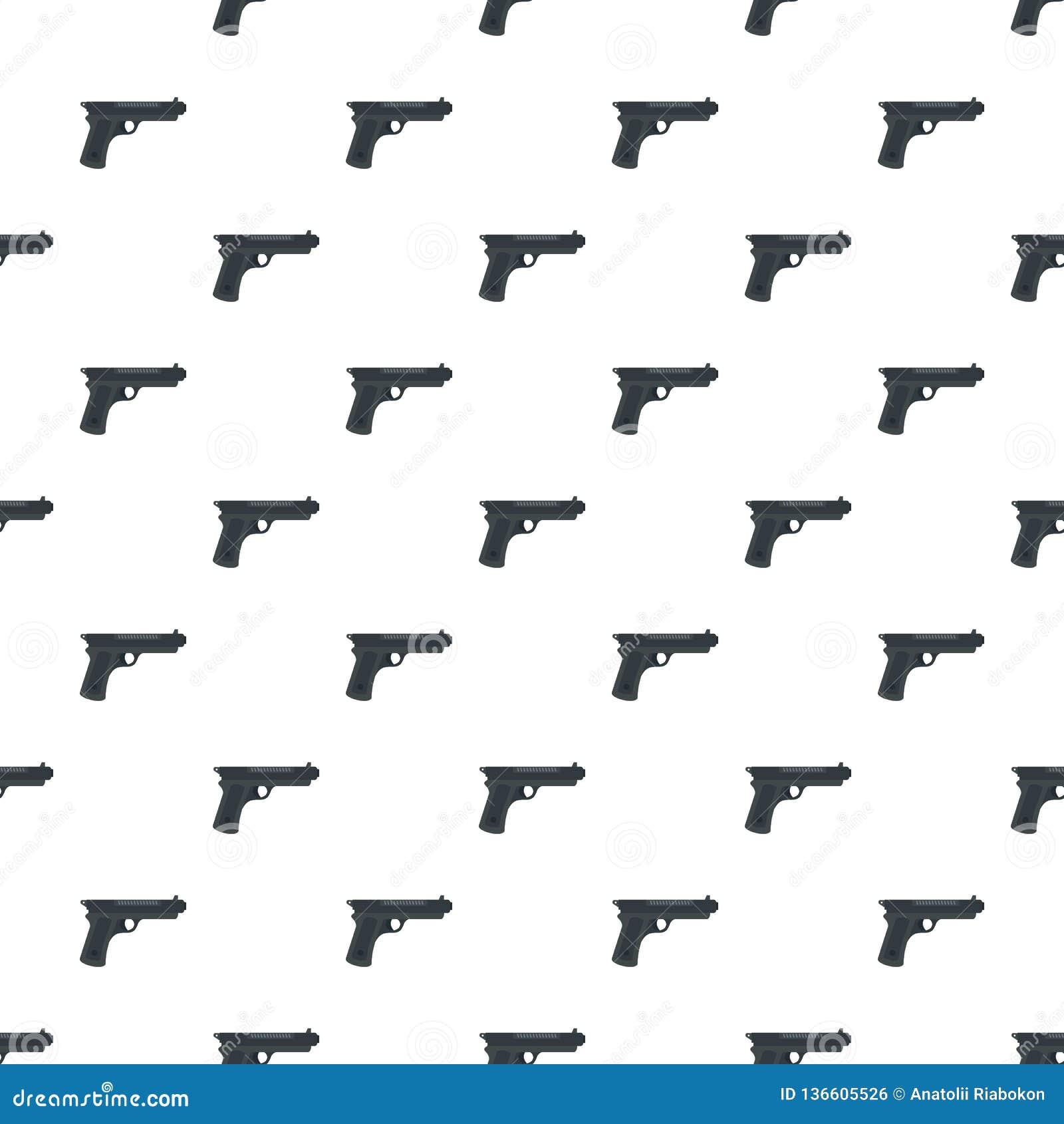 Pistol Or Gun Seamless Pattern Set Cartoon Vector | CartoonDealer.com ...