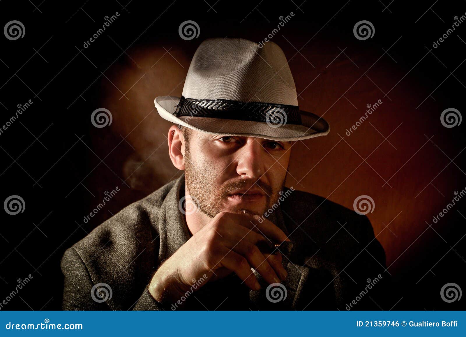 Gangster portrait stock photo. Image of beard, masculine - 21359746