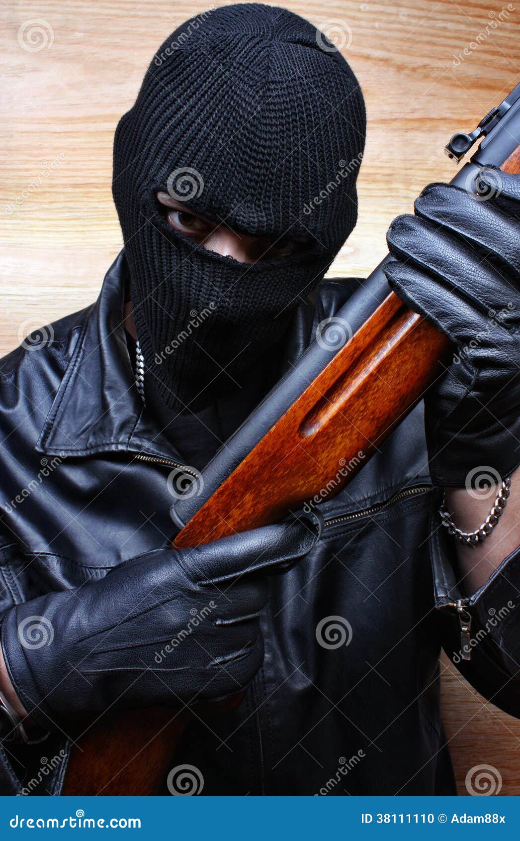 Gangster Terrorist Mafia Criminal with a Gun Stock Photo - Image of ...