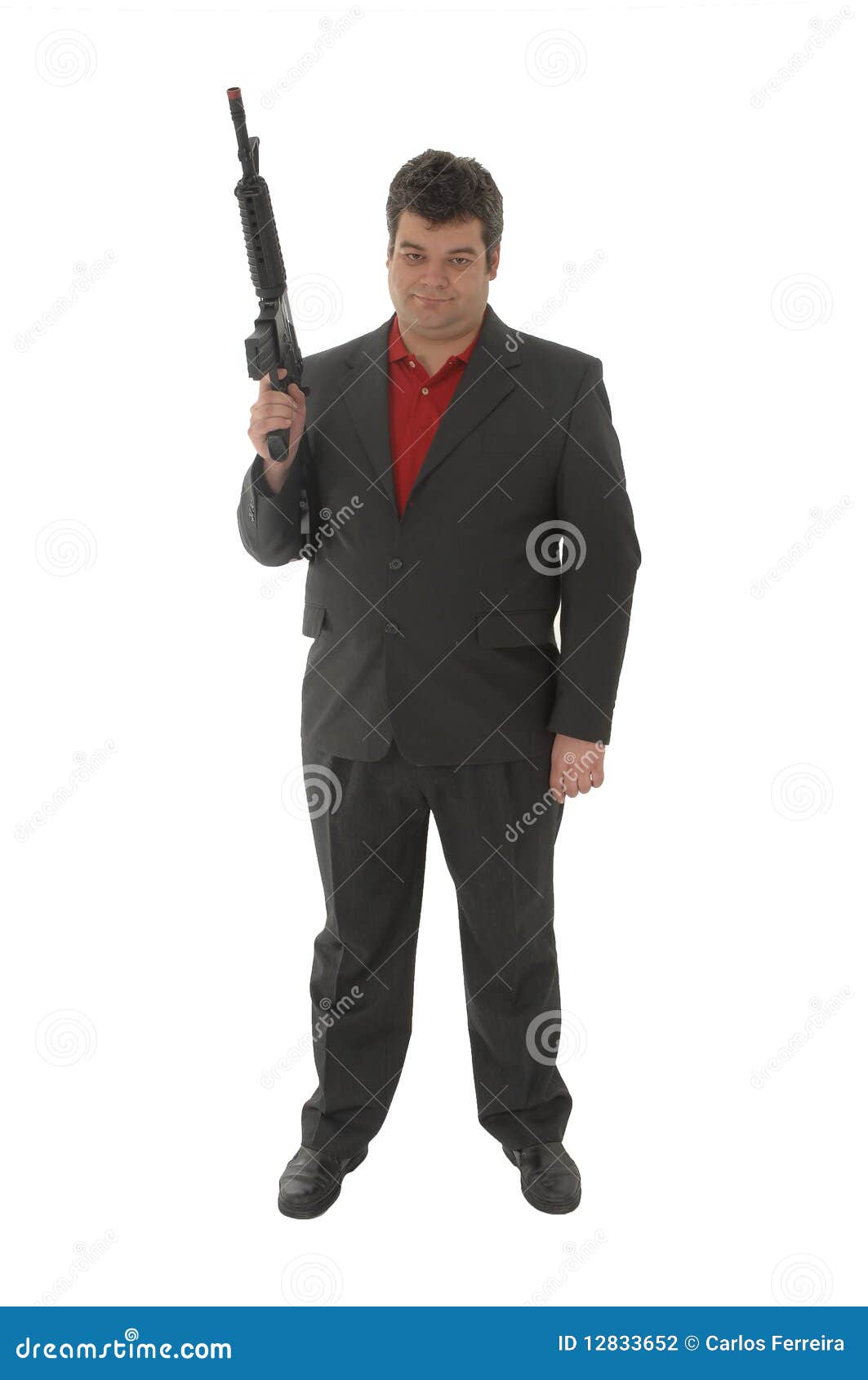 Gangster whit a m4-rifle stock photo. Image of boss, fashion - 12833652