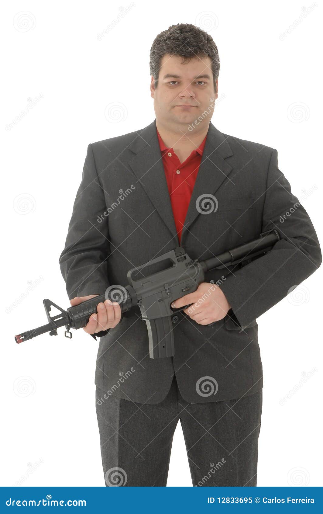 Gangster whit a m4-rifle stock image. Image of adult - 12833695