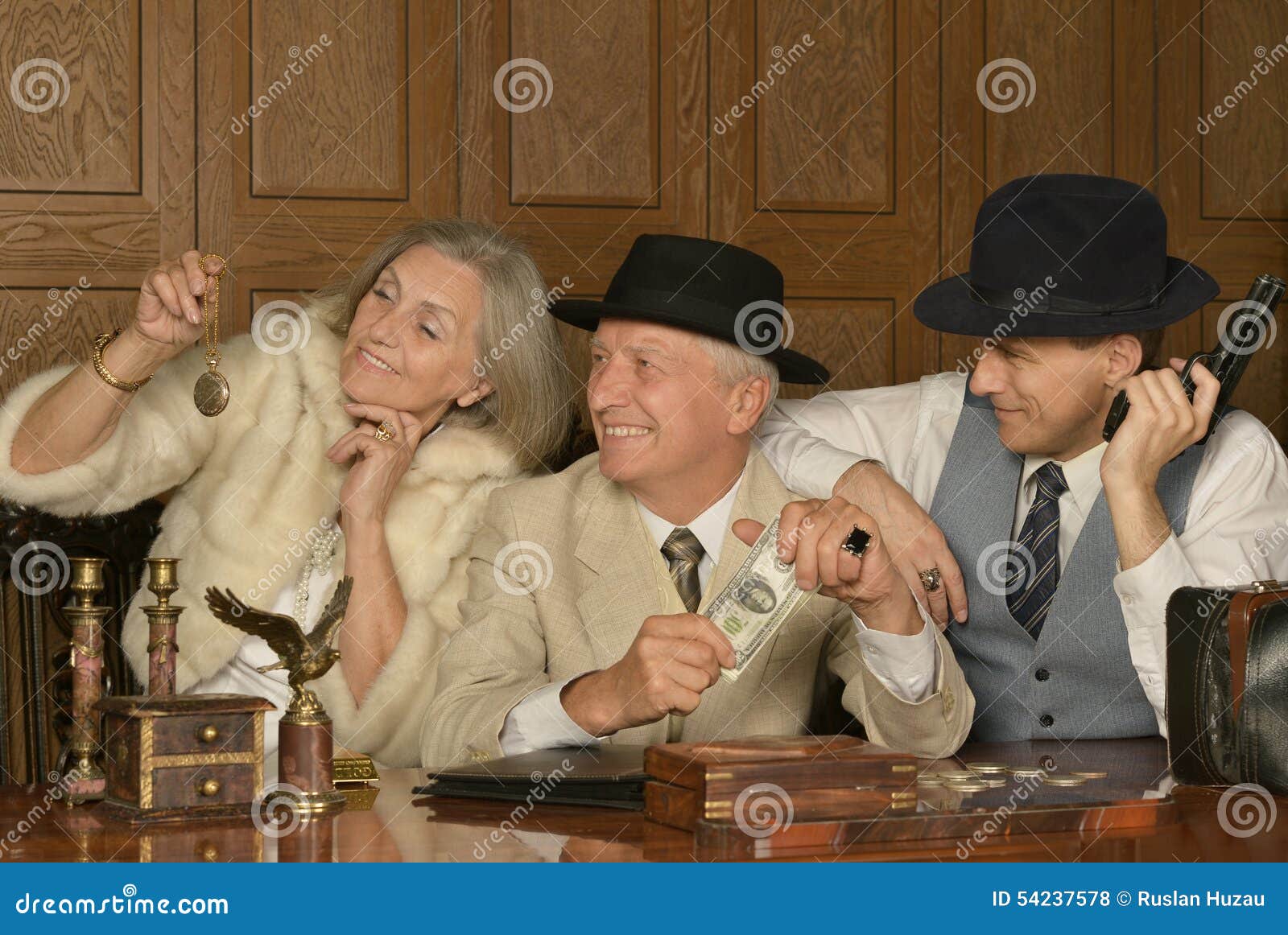 Gangsters Companions on the Table Stock Photo - Image of riches ...