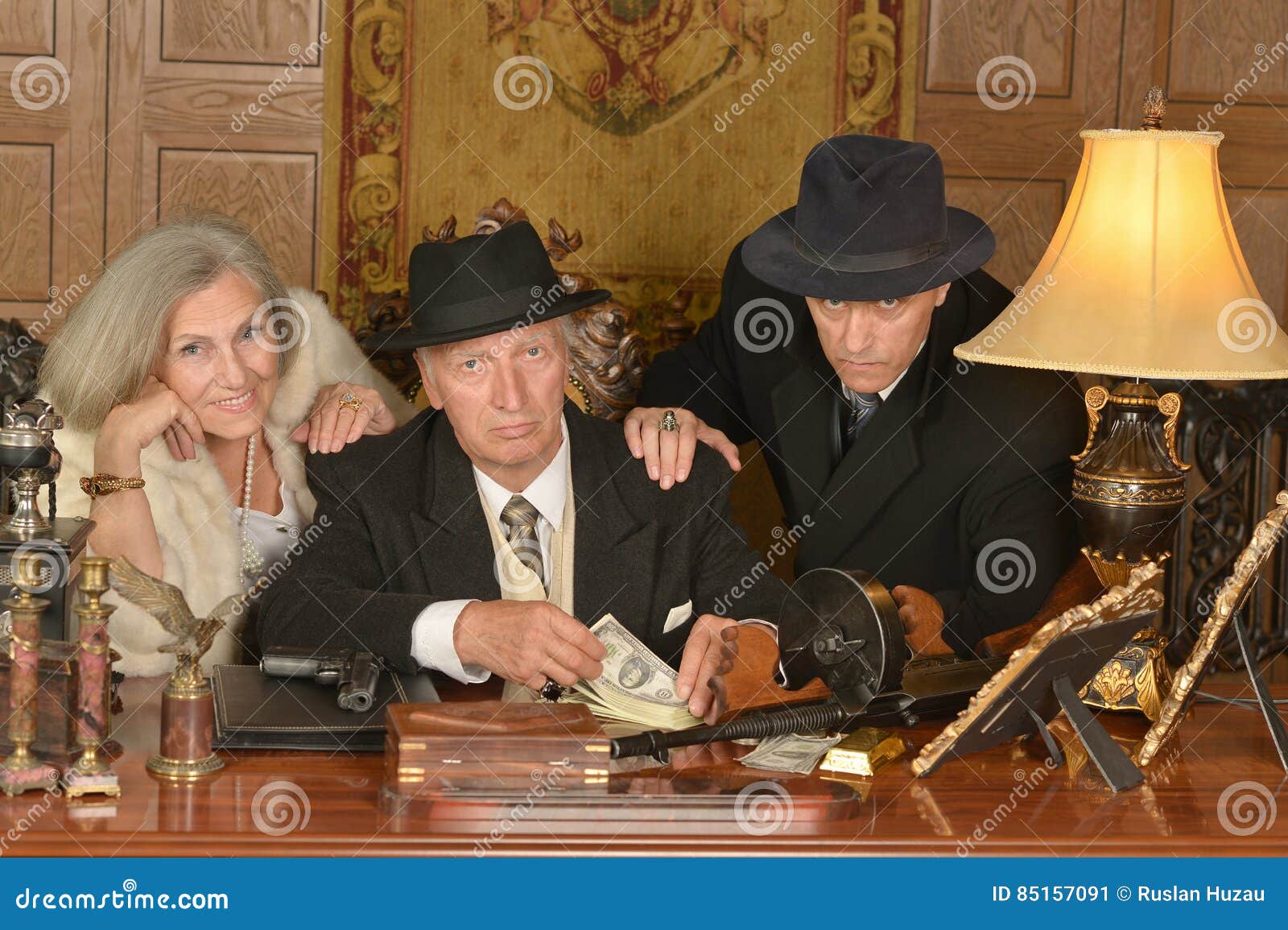 Gangsters Companions on Table Stock Image - Image of adult, suit: 85157091