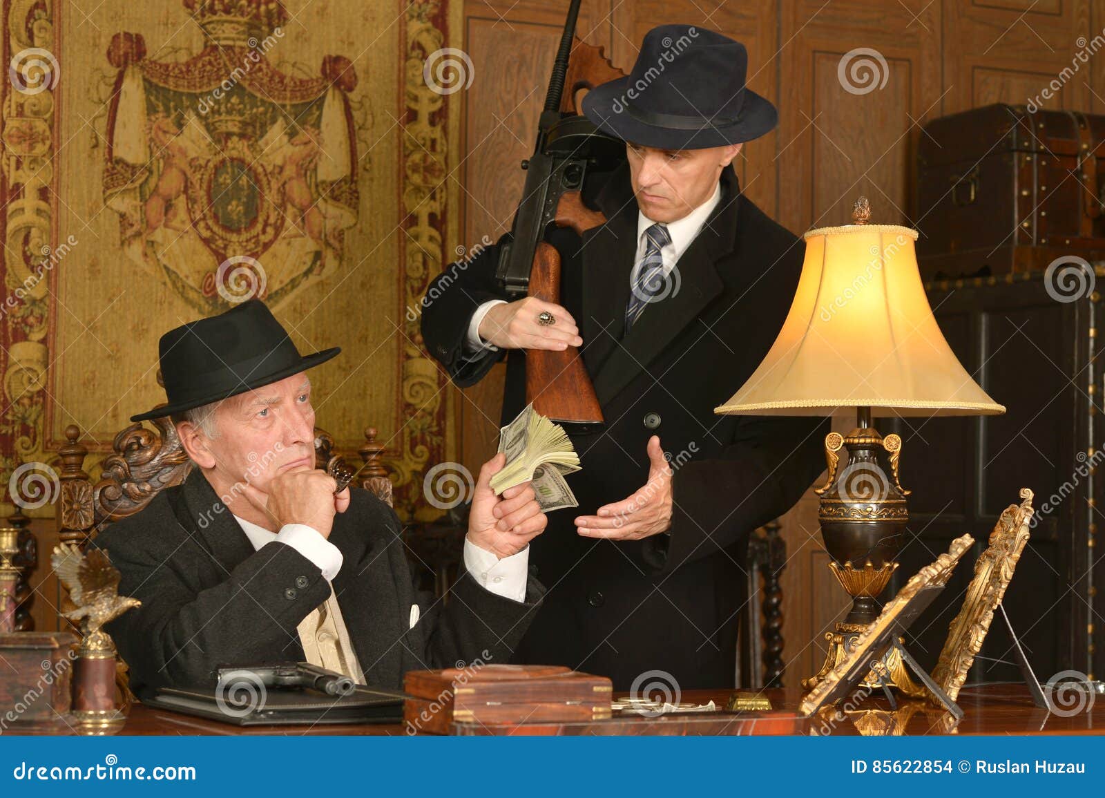 Gangsters Companions on Table Stock Photo - Image of maffia, company ...
