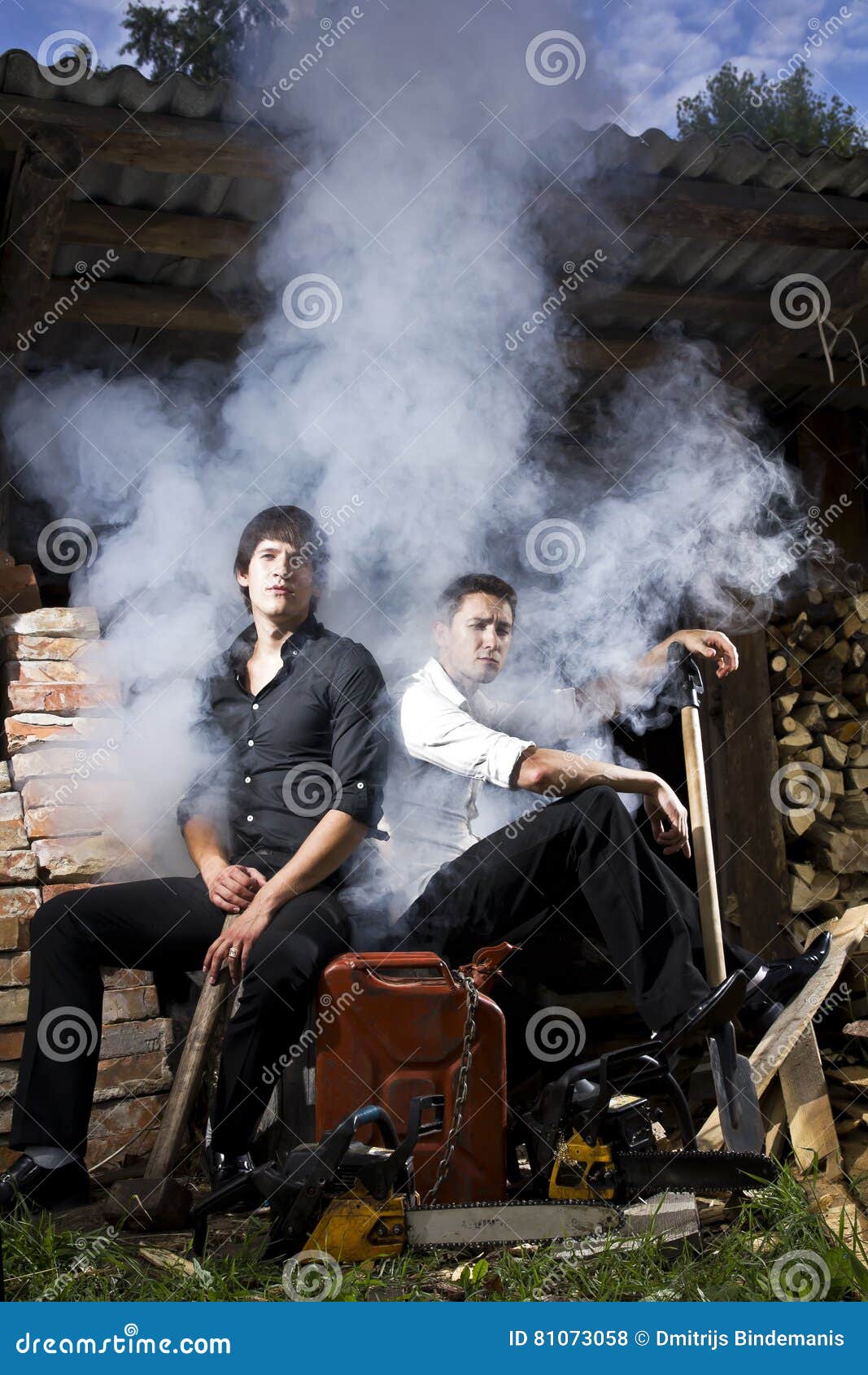 Gangsters and smoke stock photo. Image of petrol, problem - 81073058