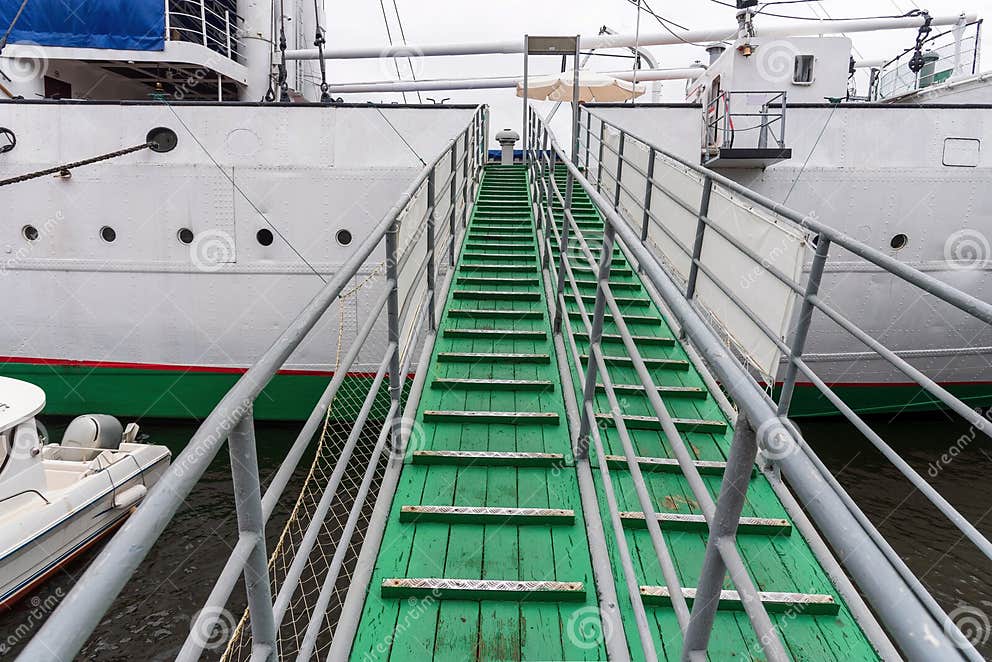 Gangway on Board a Passenger Ship. Stock Photo - Image of boarding ...