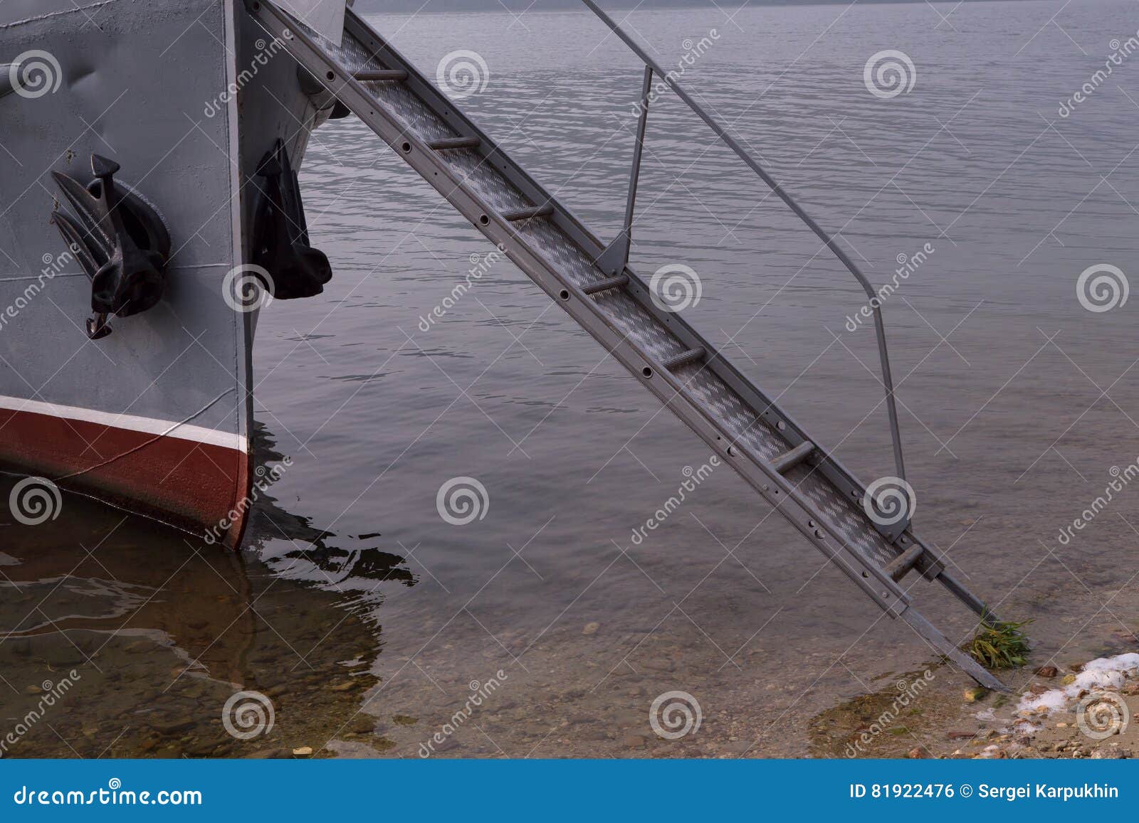 Gangway between the Deck of the Ship and the Shore. Stock Photo - Image ...