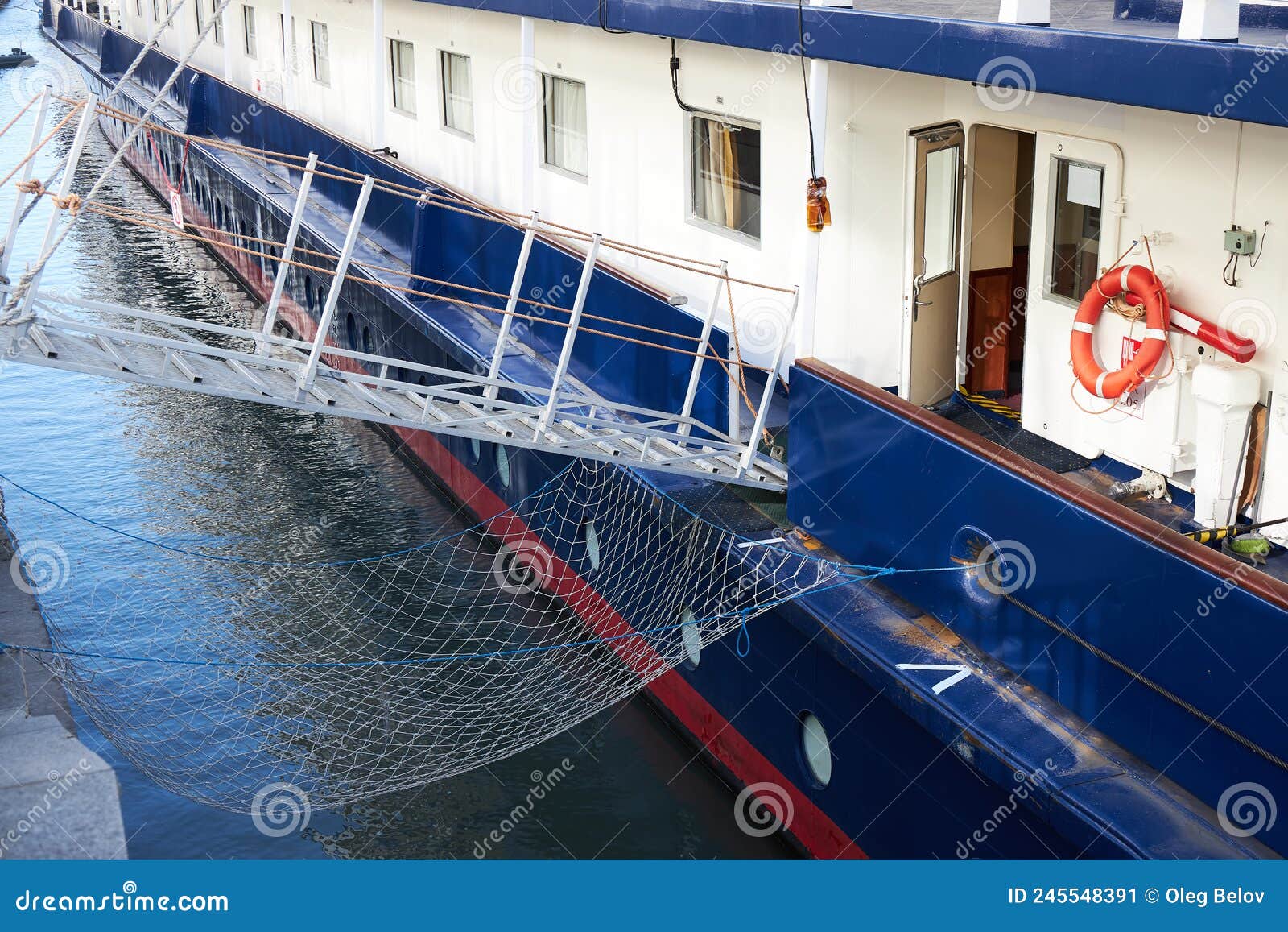 Gangway for Passage of Passengers To a River Ship with an Installed ...