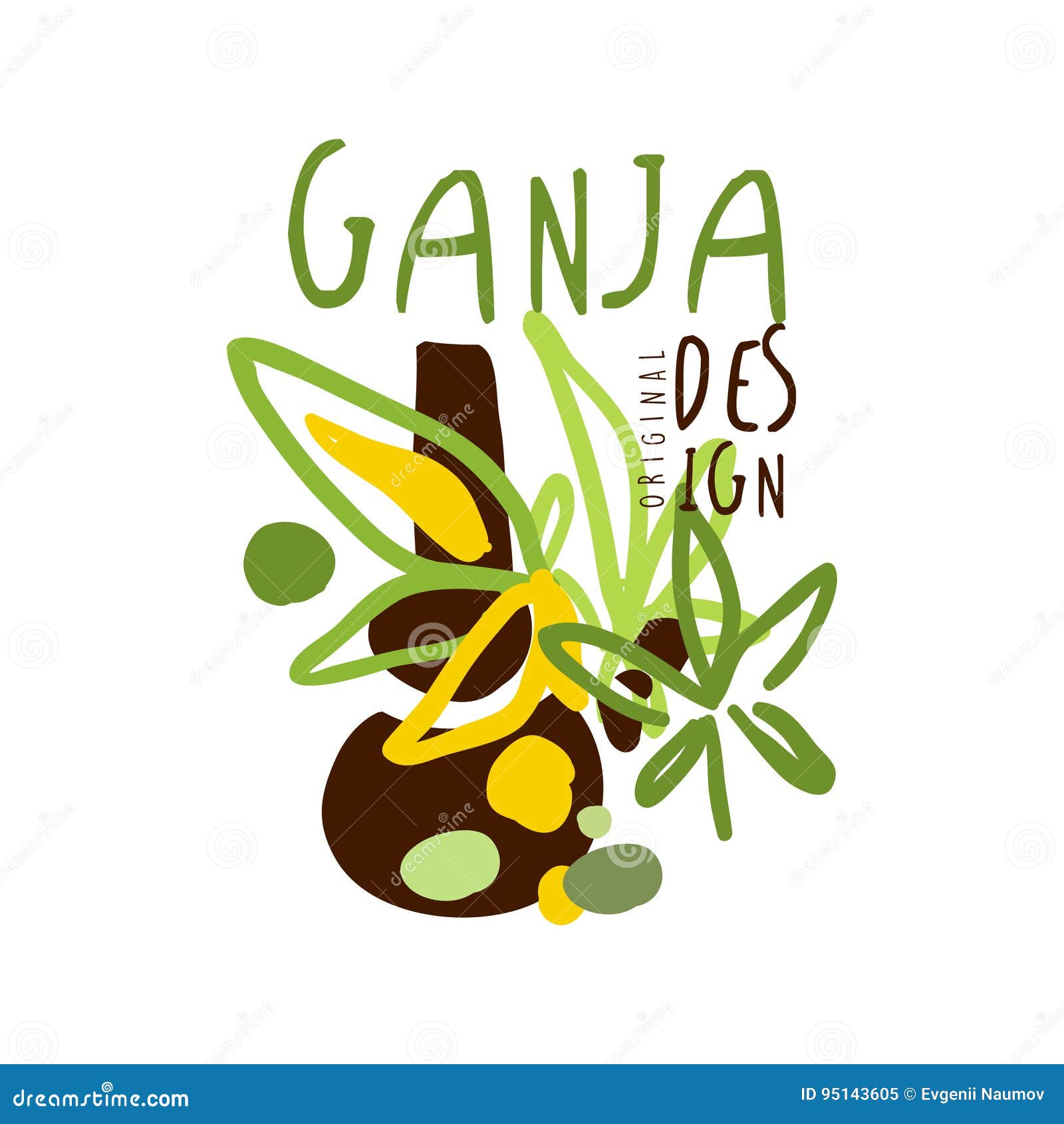 Ganja Label, Logo Graphic Template Stock Vector - Illustration of ...