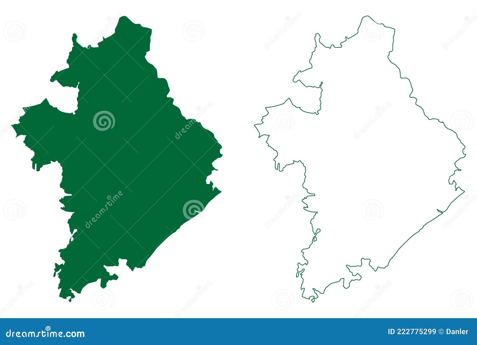 Ganjam District Odisha State, Republic of India Map Vector Illustration ...