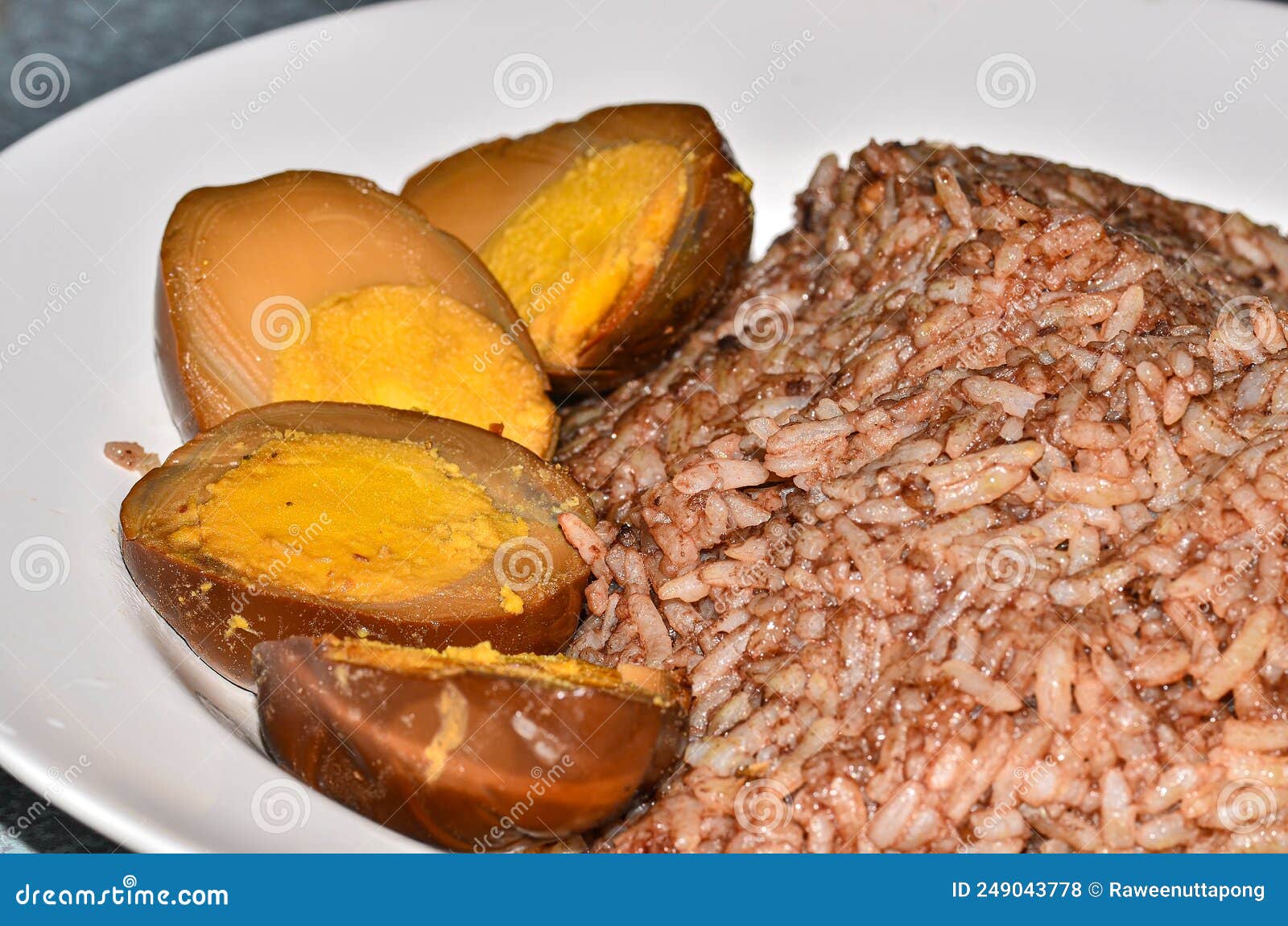 Ganjin Rice with Stewed Eggs Stock Photo - Image of rice, thai: 249043778