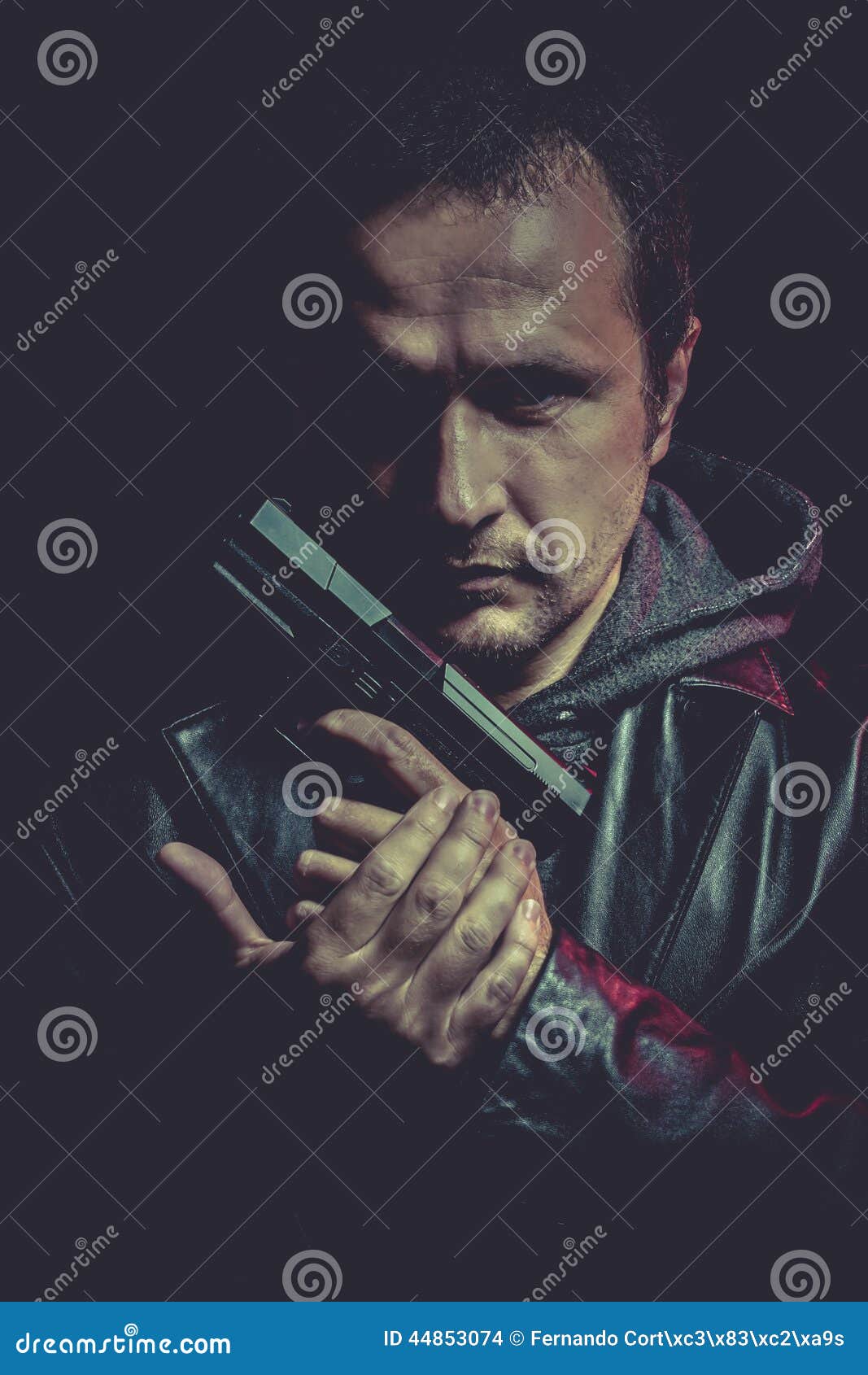 Ganster, Dangerous Man with a Gun, Shooting Stock Photo - Image of ...