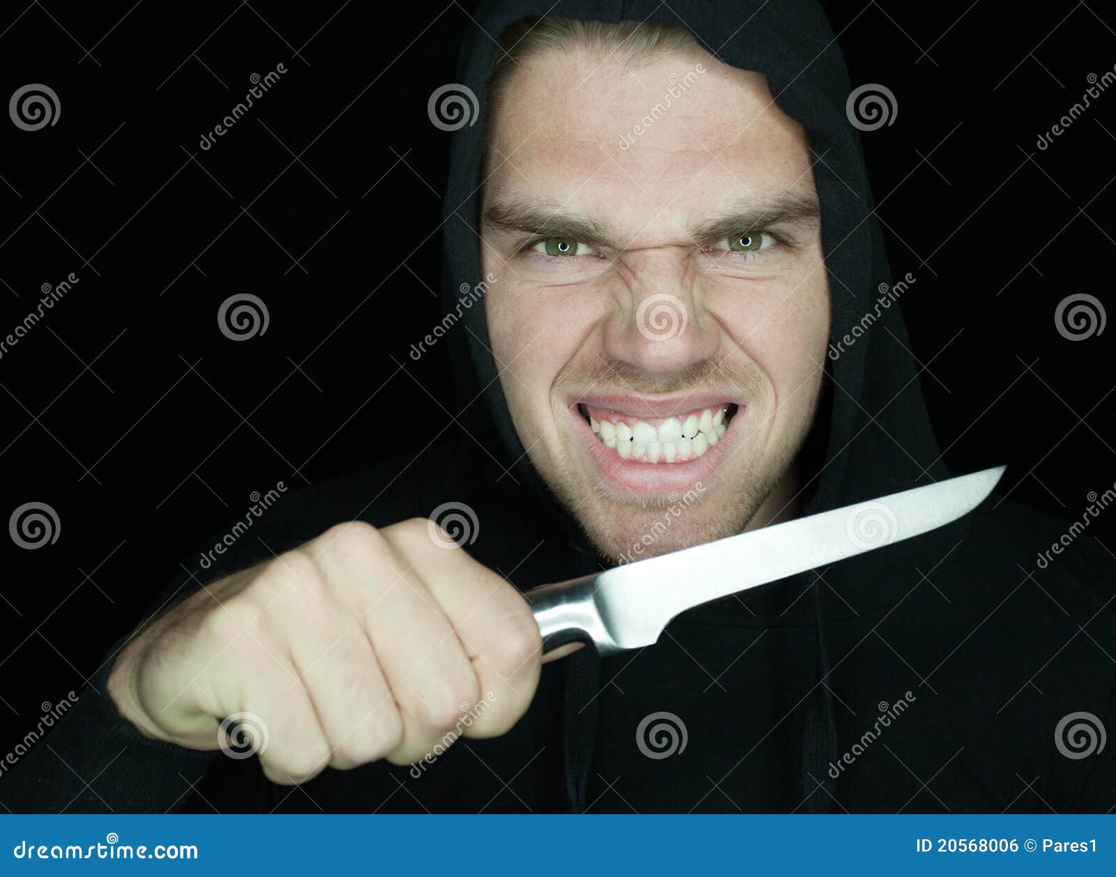 Ganster with knife stock photo. Image of crime, angry - 20568006
