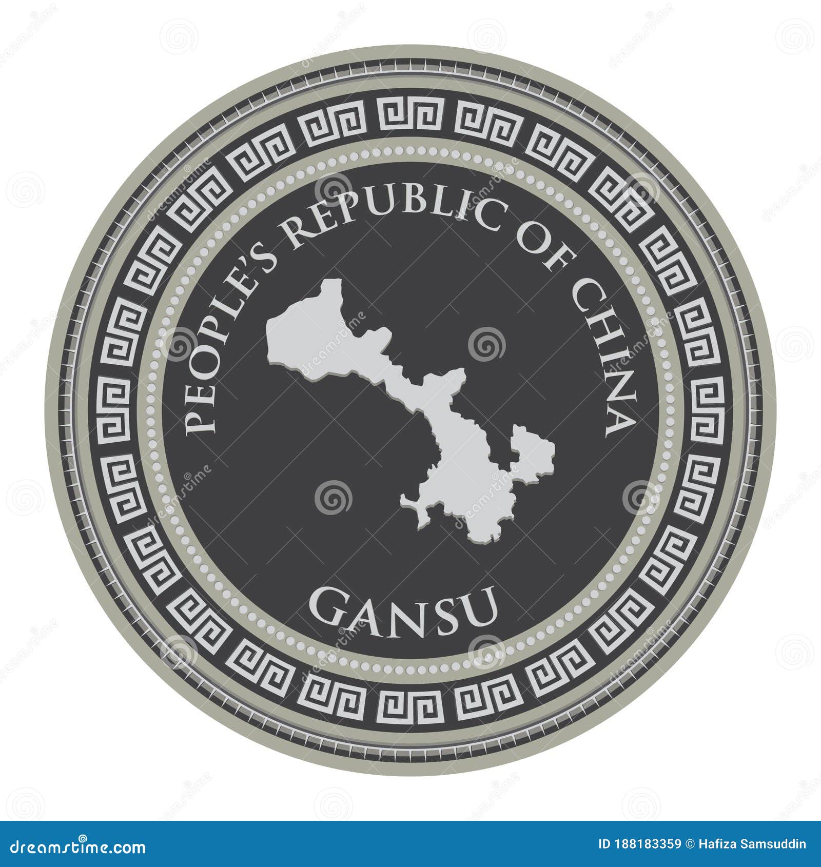 Gansu Map. Vector Illustration Decorative Design Stock Vector ...