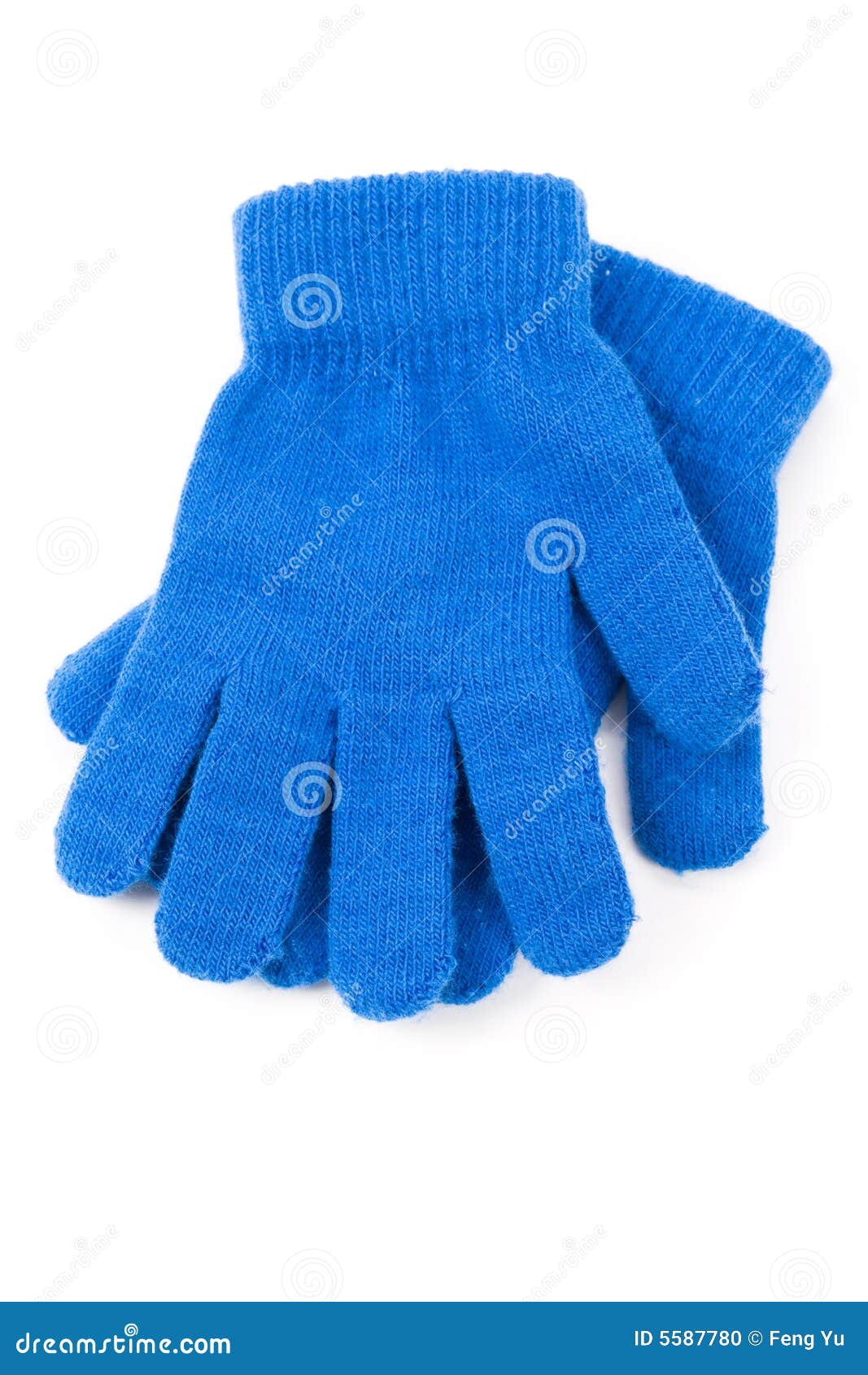 Gant bleu photo stock. Image du bleu, isolement, vêtement - 5587780