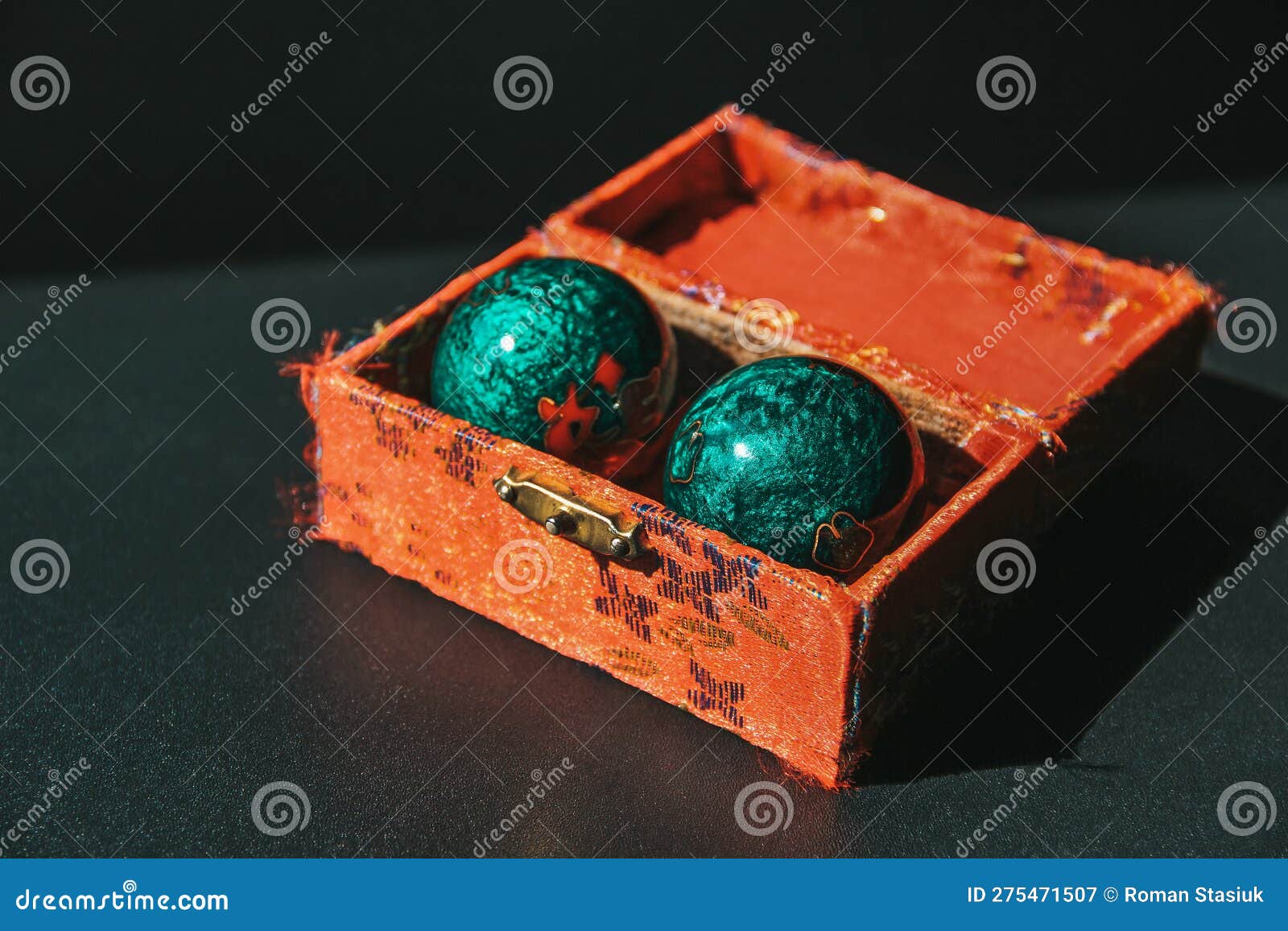 Gantan Balls. Massage Balls with Red Casket Stock Image - Image of ...