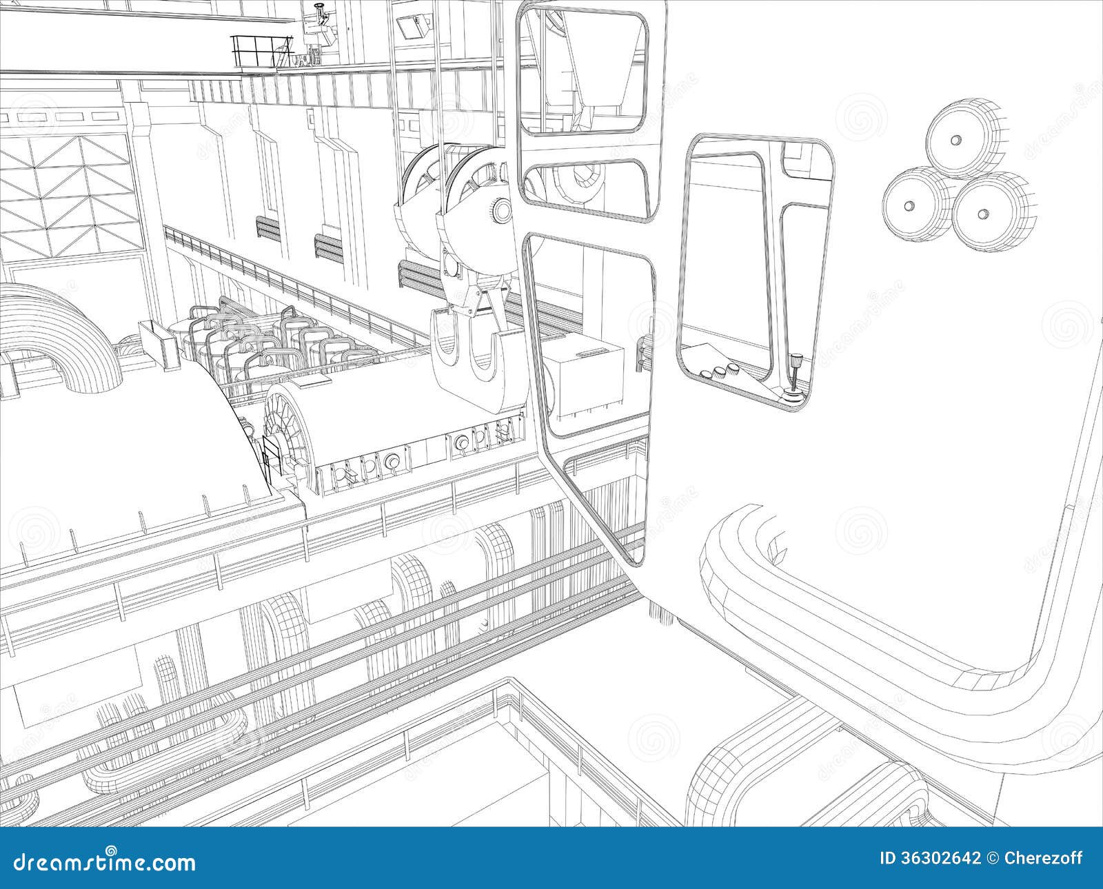 Gantry Crane Cartoon Vector | CartoonDealer.com #30942219