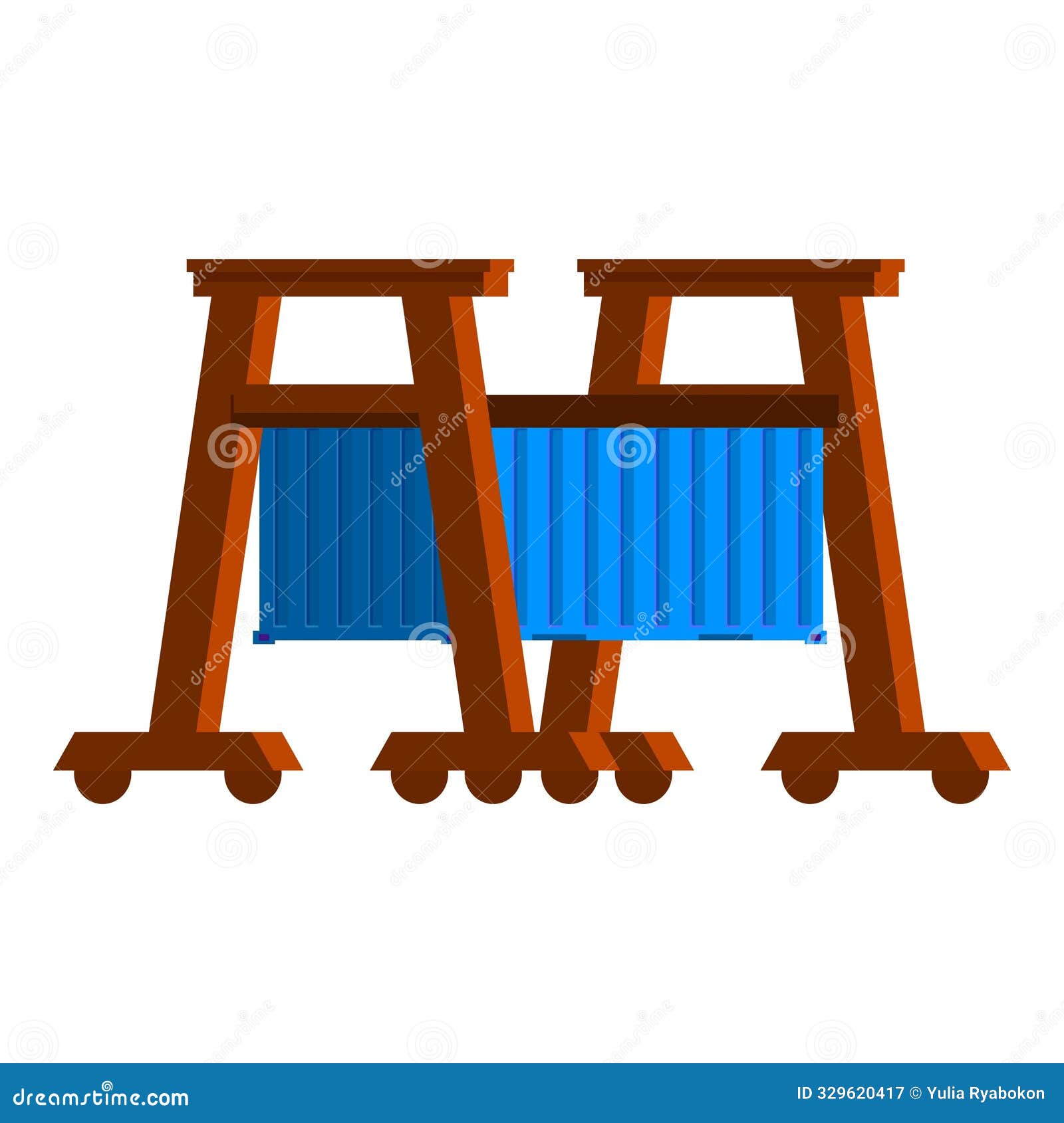 Gantry Crane Lifting Cargo Container, Freight Transportation Icon ...