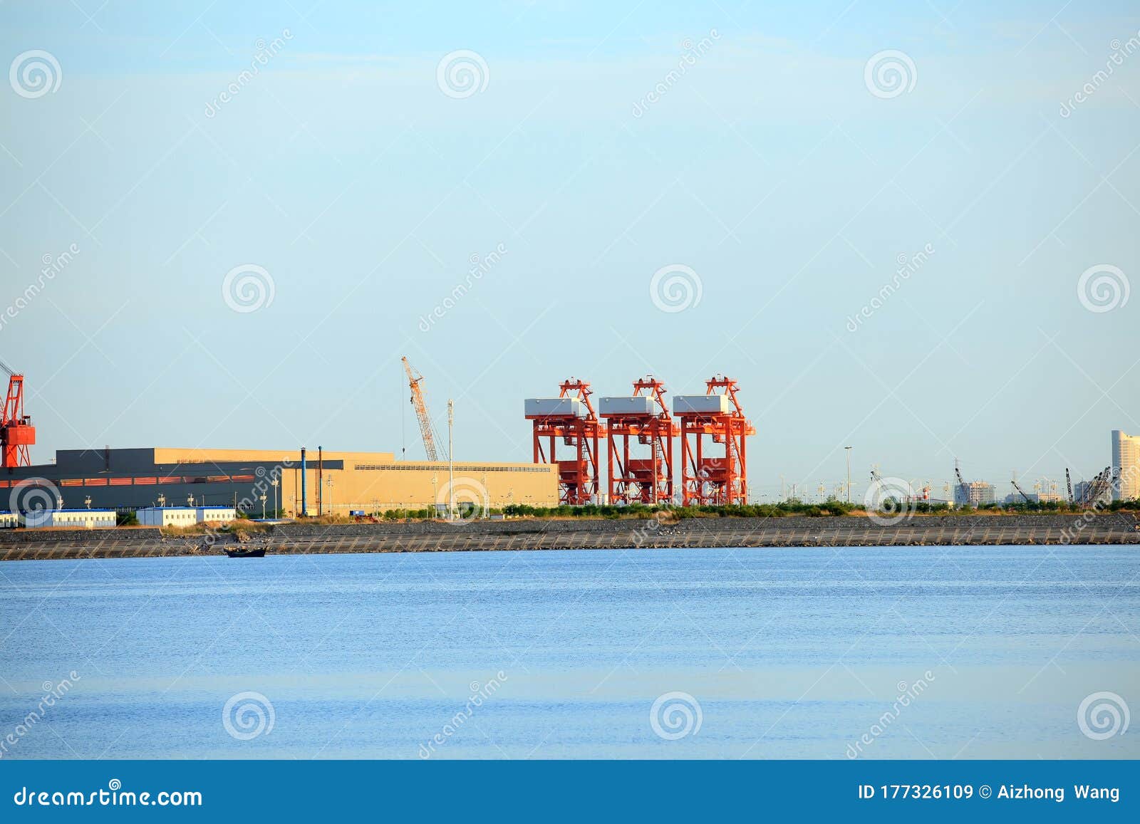 Gantry crane and ship stock image. Image of gantry, construction ...