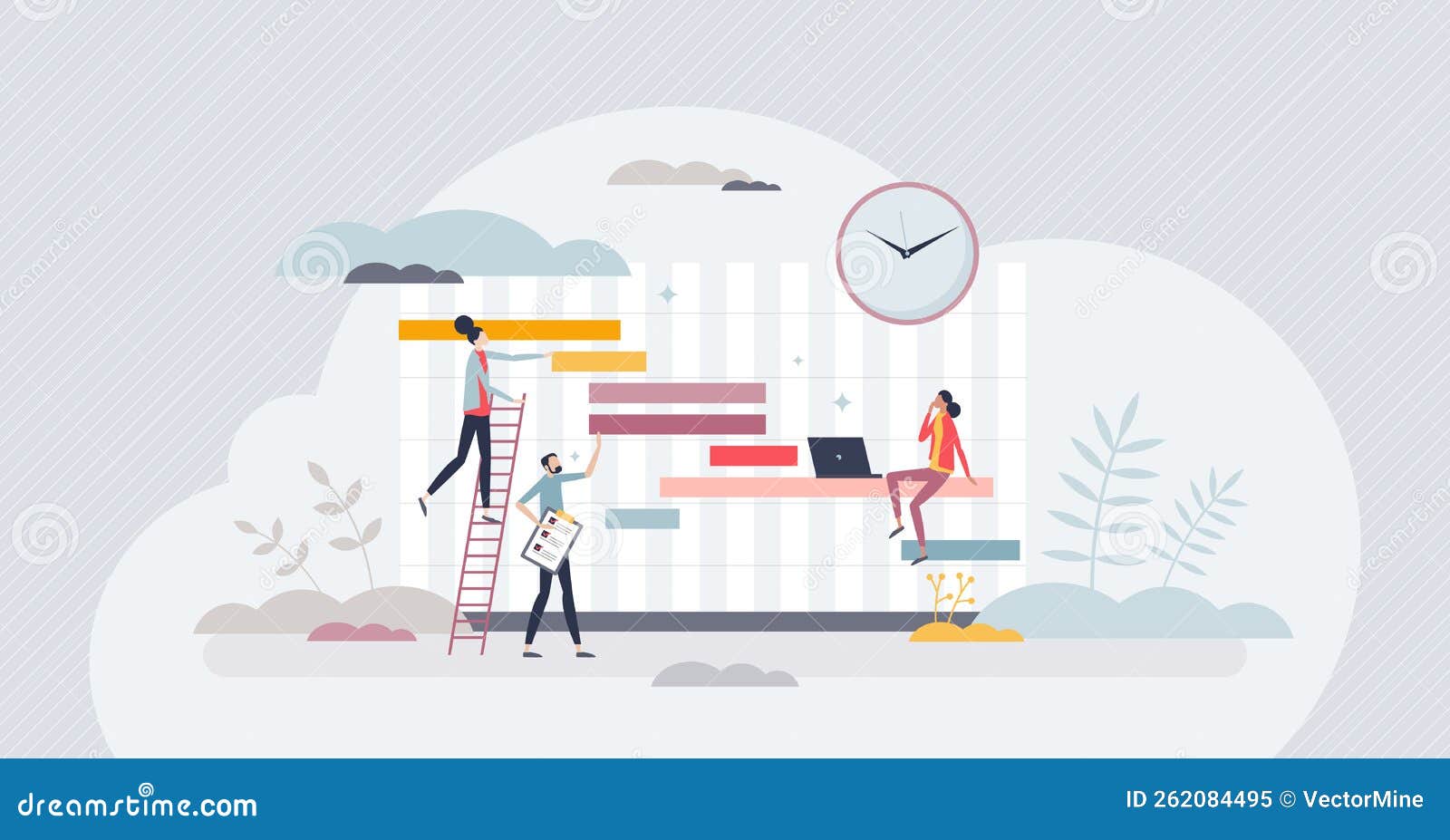 Gantt Chart As Project Schedule for Time Management Tiny Person Concept ...