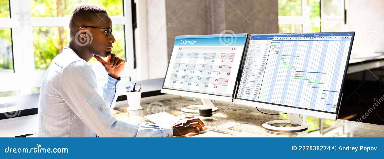 Gantt Chart Calendar Schedule Stock Photo - Image of african, desktop ...