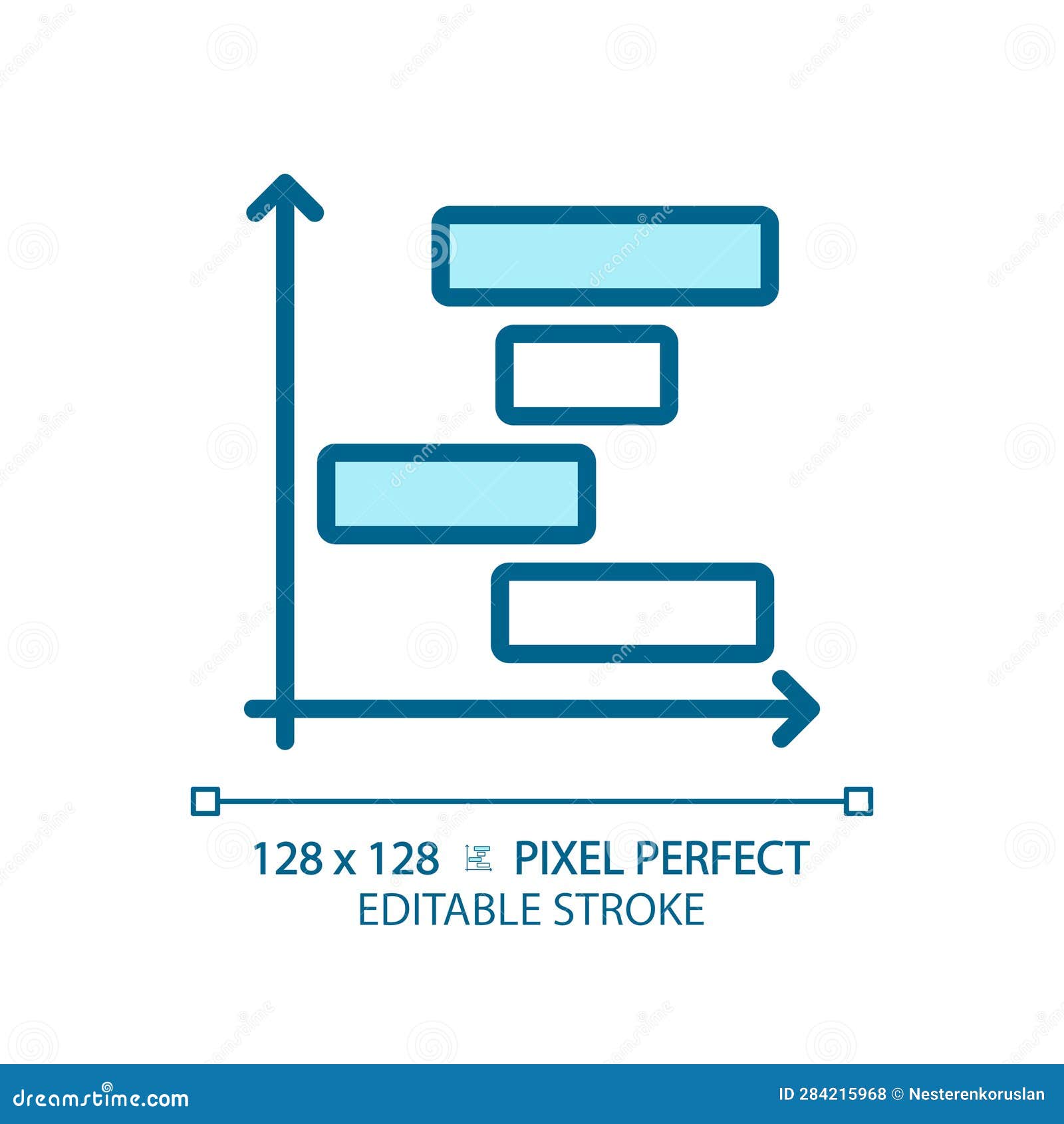 Gantt Chart Light Blue Icon Stock Illustration - Illustration of ...