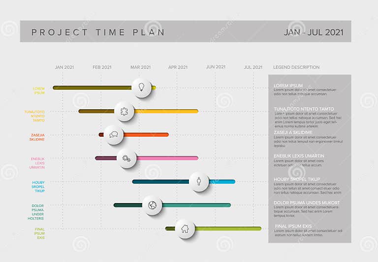 Gantt Project Production Timeline Graph Stock Vector - Illustration of ...