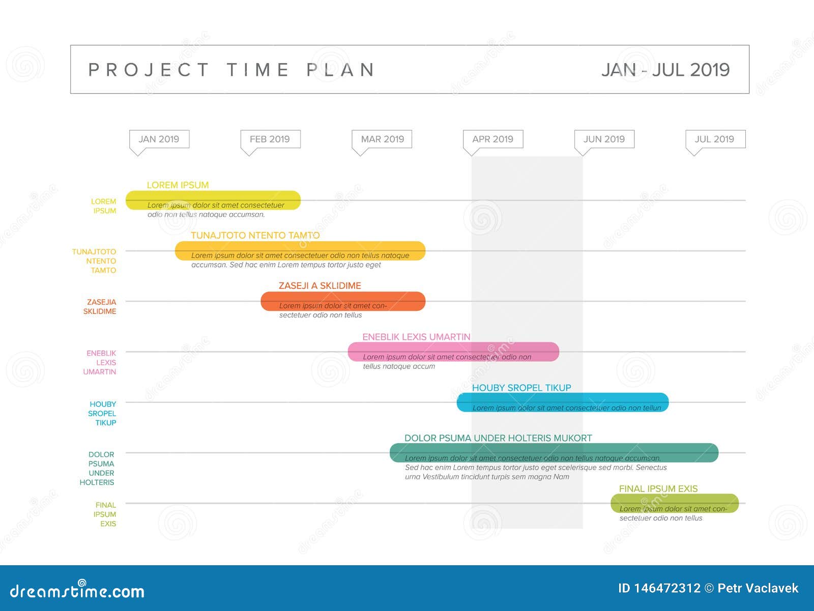 Gantt Project Production Timeline Graph Cartoon Vector | CartoonDealer ...