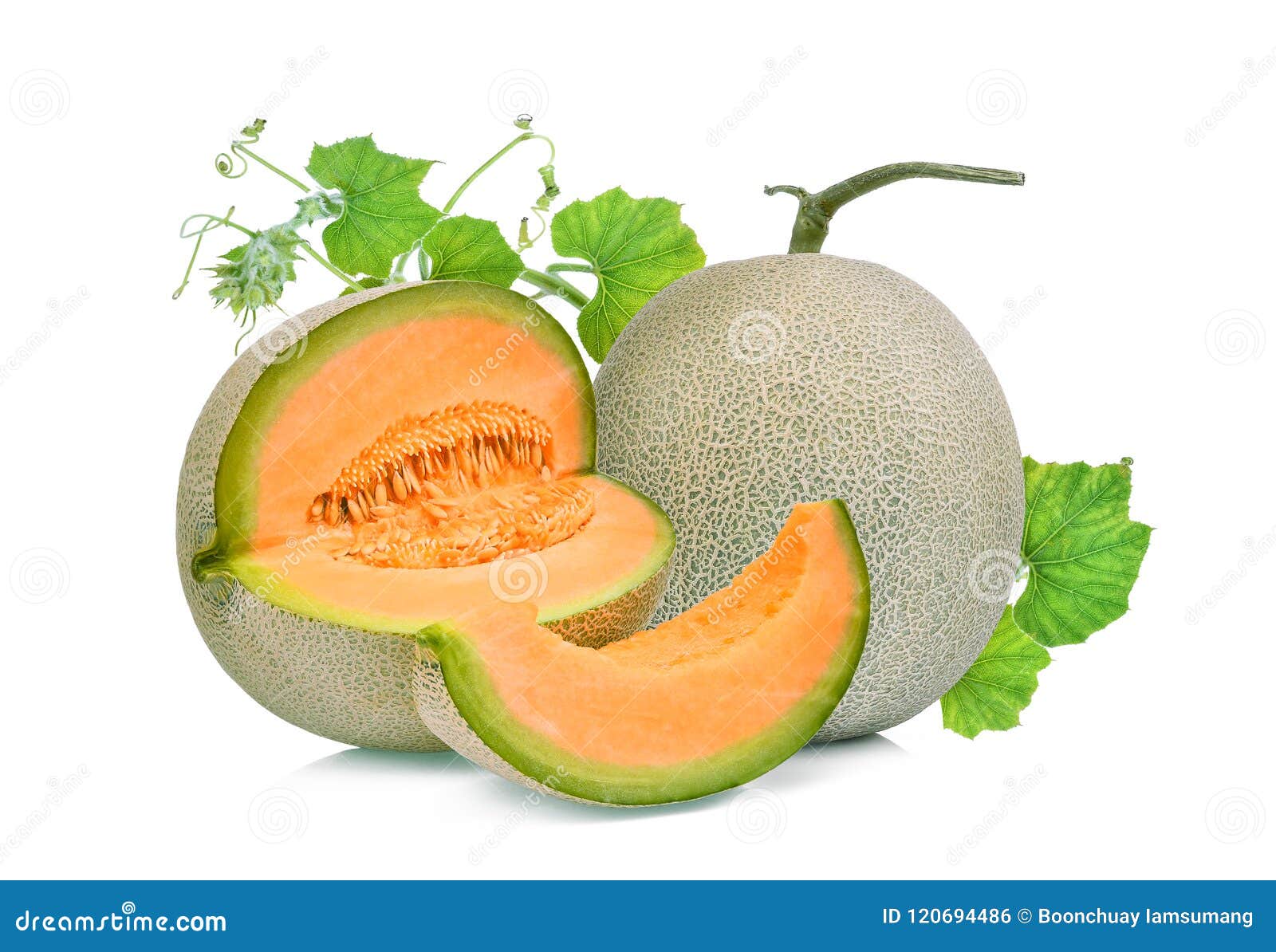 Ganzes Und Scheibe Von Japanischen Melonen, Von Orange Melone Oder Von ...