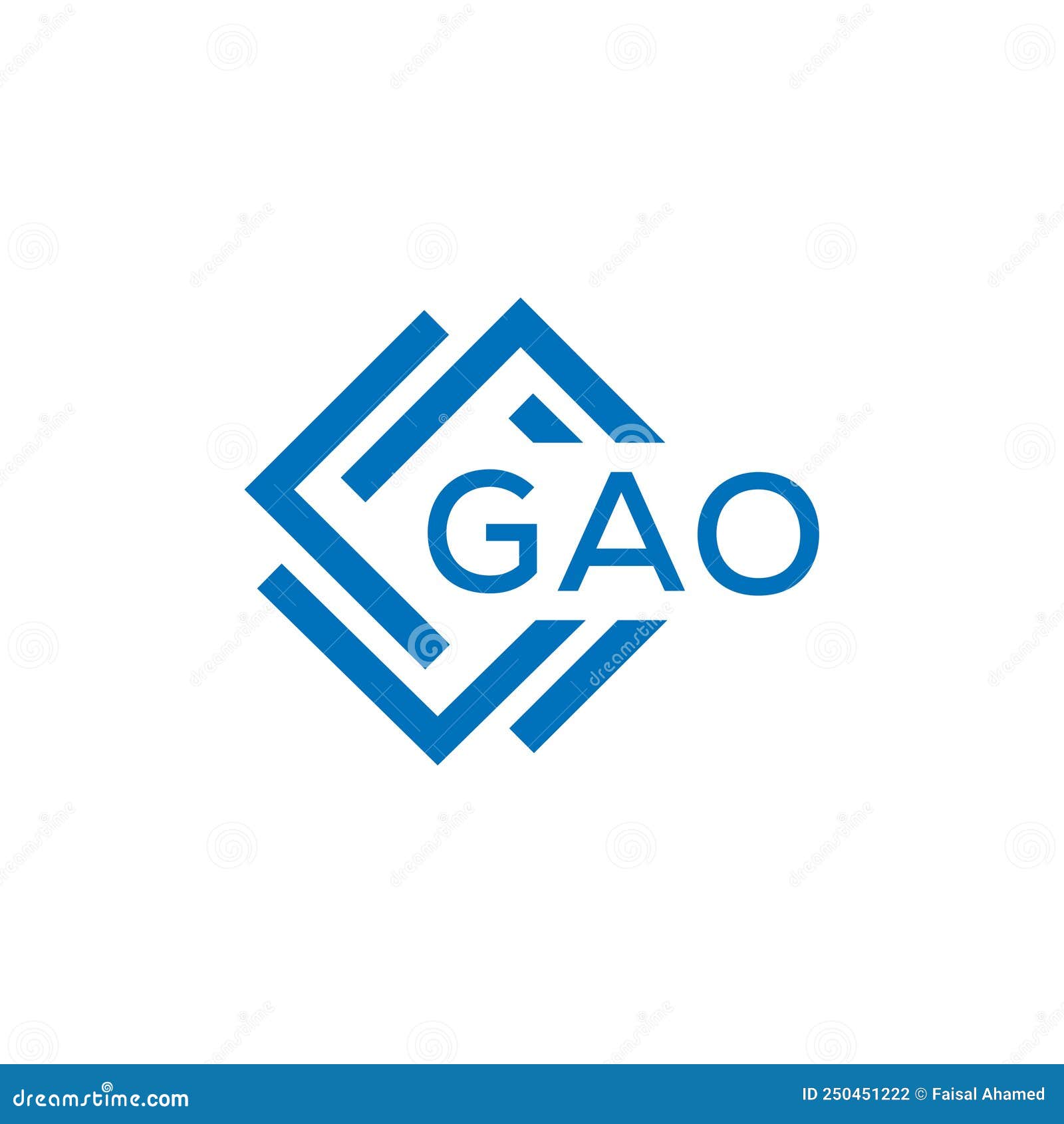 GAO Letter Logo Design On White Background. GAO Creative Circle Letter ...