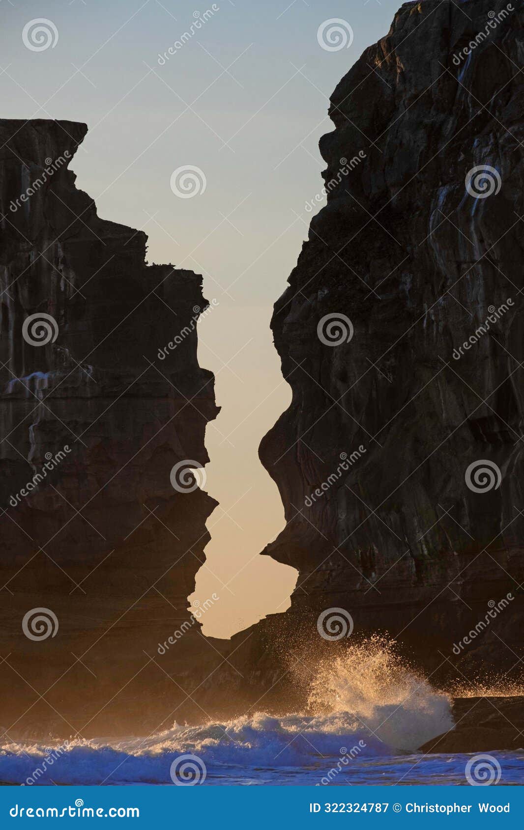 The Gap stock image. Image of waves, separation, cliff - 322324787