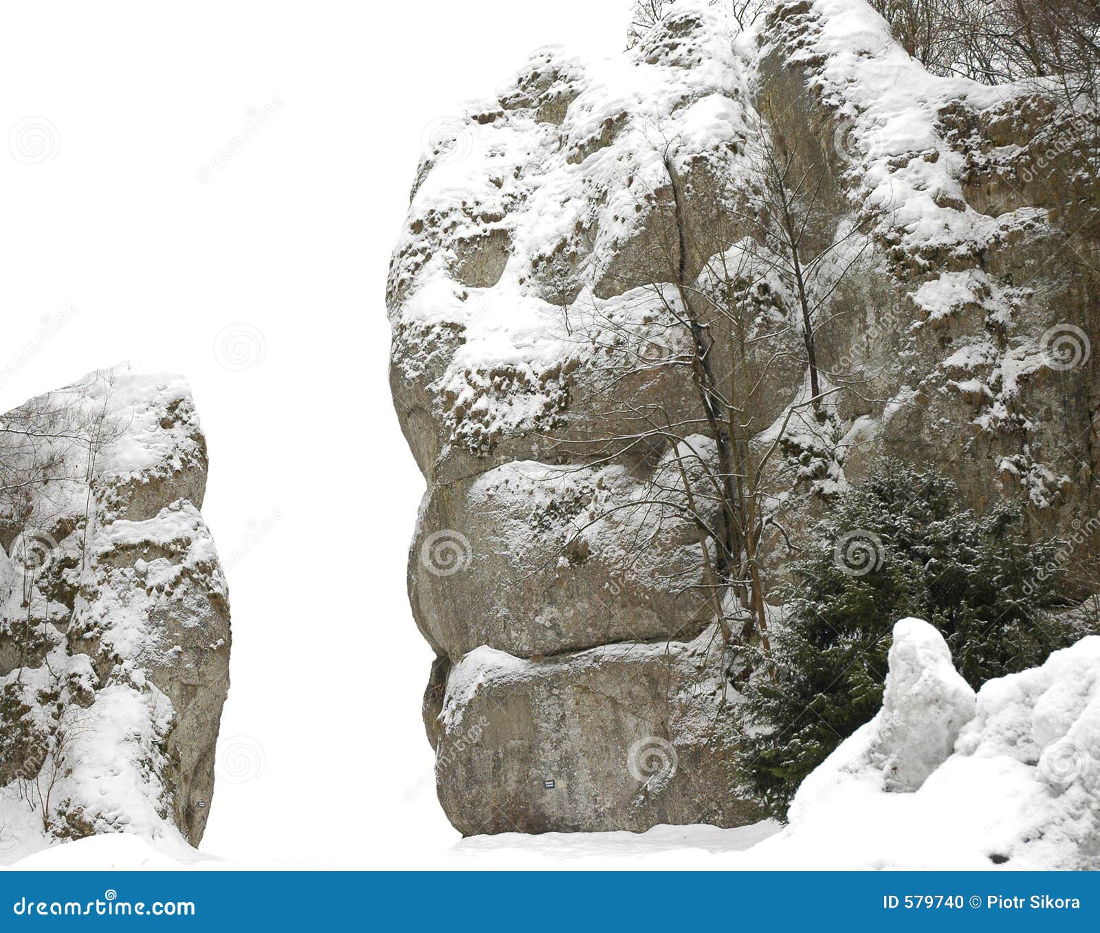 Gap between Rocks, Isolated Stock Photo - Image of icicle, frost: 579740