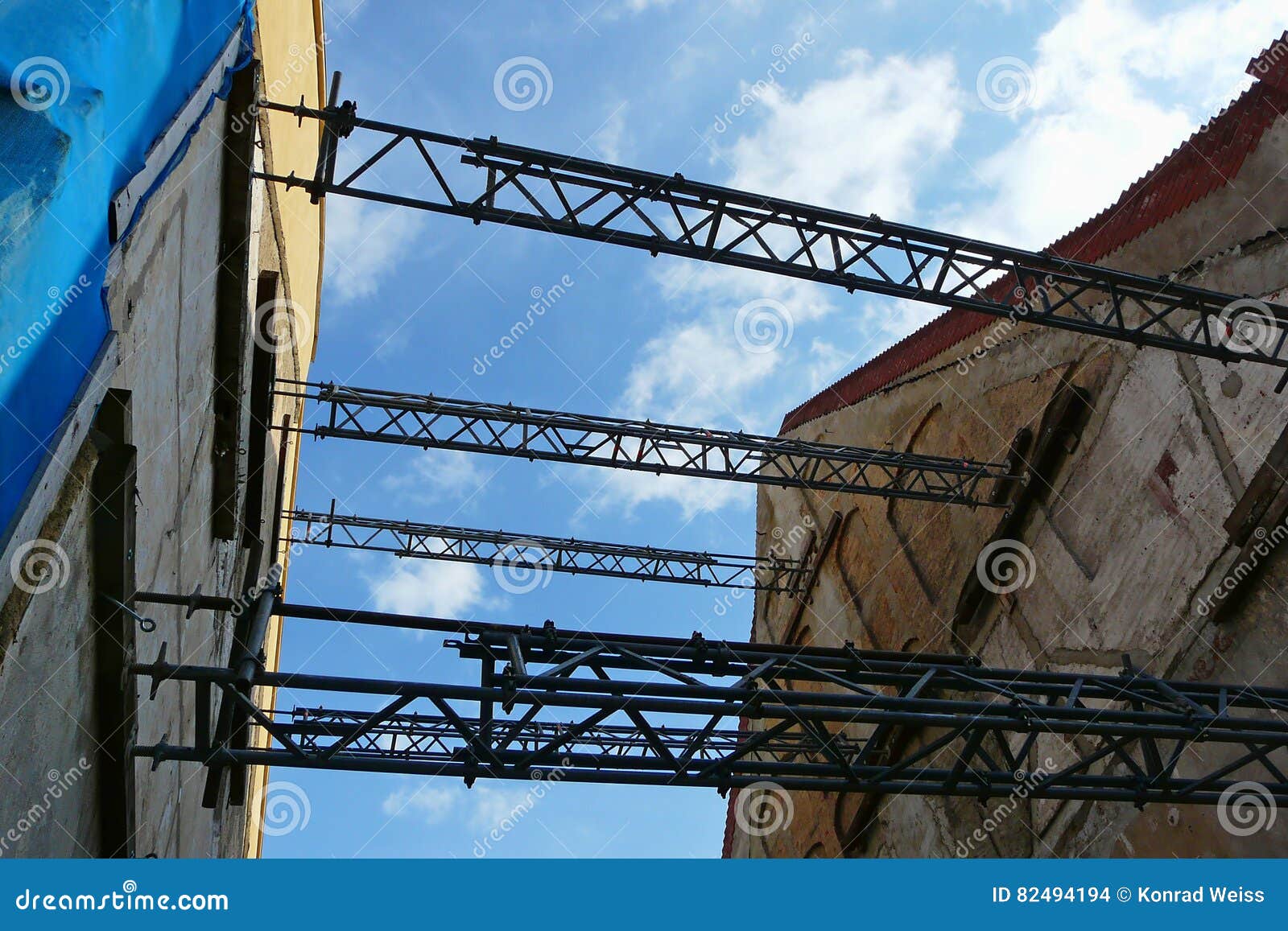 Gap Site between Two Old Buildings Stock Photo - Image of supporting ...