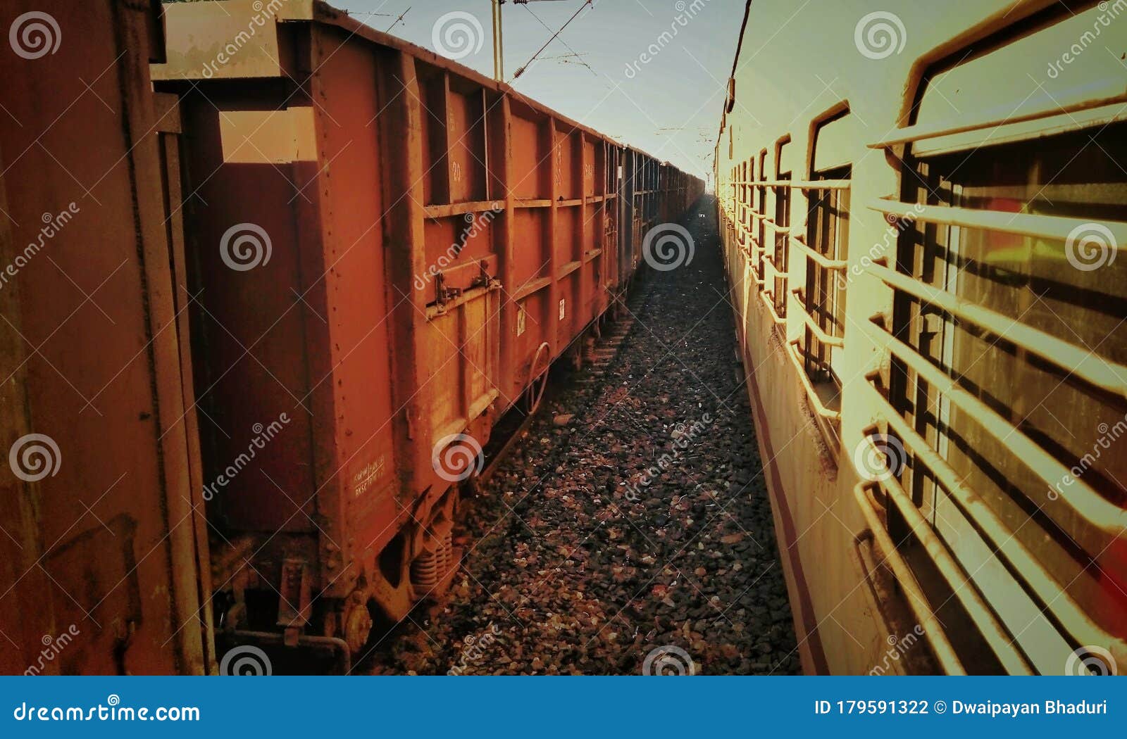 Gap between Two Trains Infinity Image by Panasonic Camera. Stock Photo ...