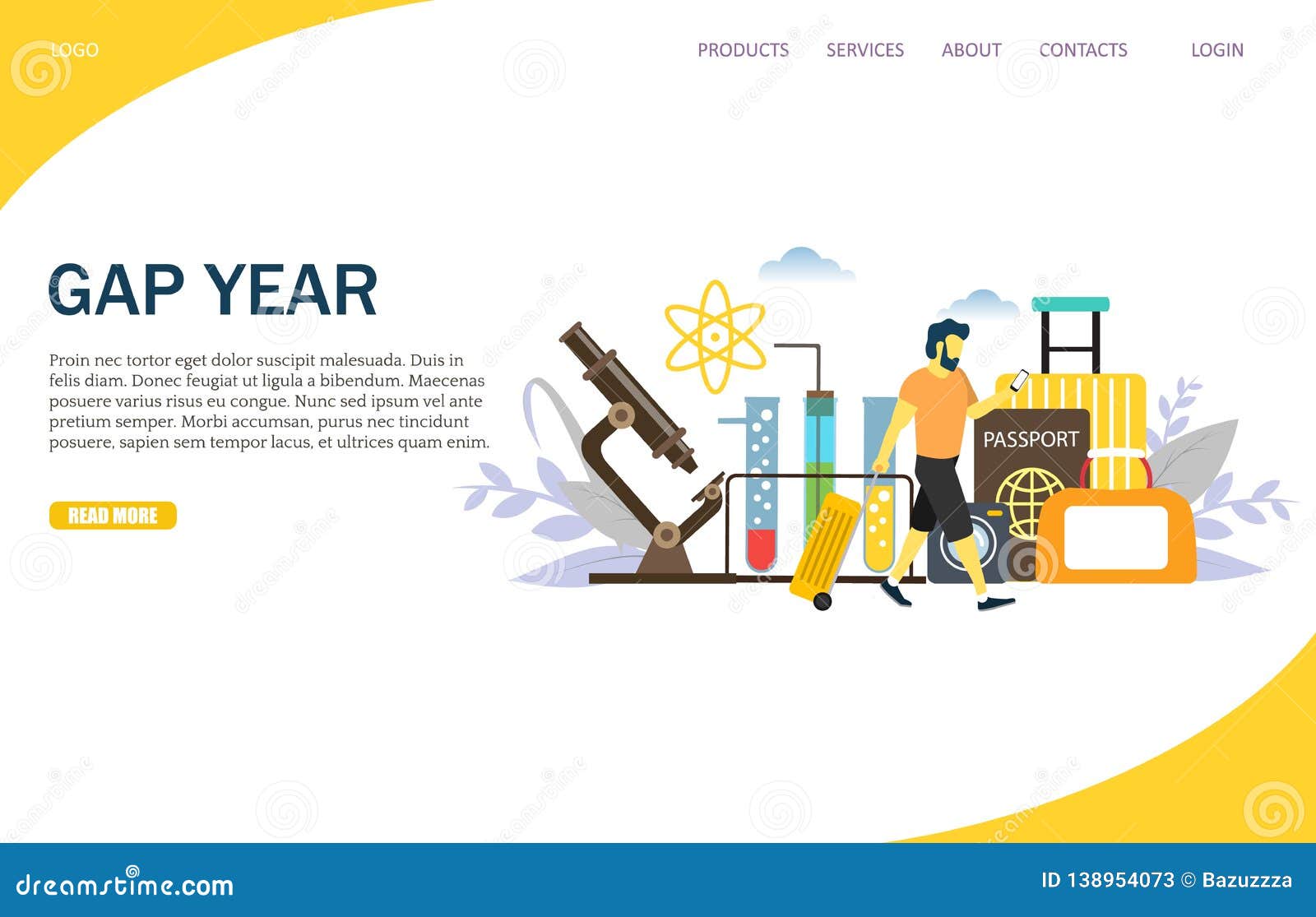Gap Year Vector Website Landing Page Design Template Stock Vector ...