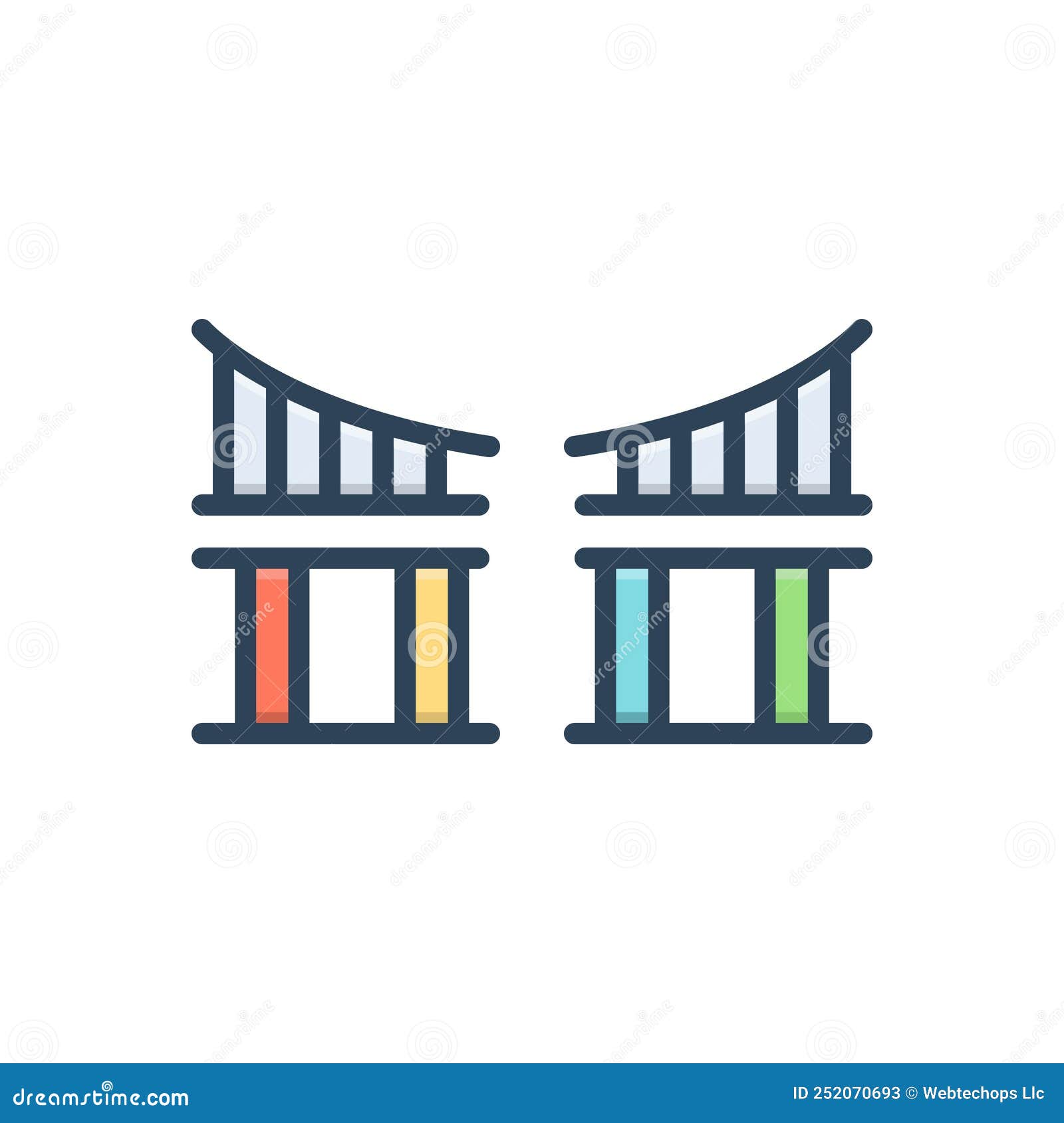 Two Color Divide Vector Icon From Arrows 2 Concept. Isolated Blue ...