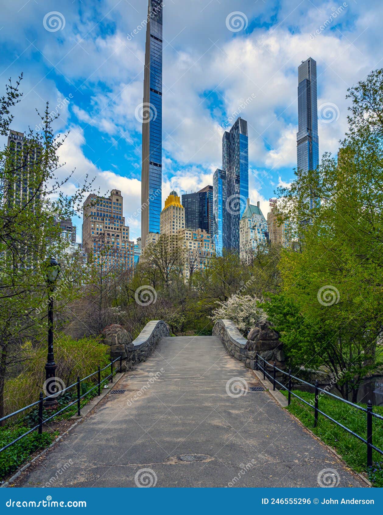Gapstow Bridge in Central Park Stock Photo - Image of plants, landscape ...