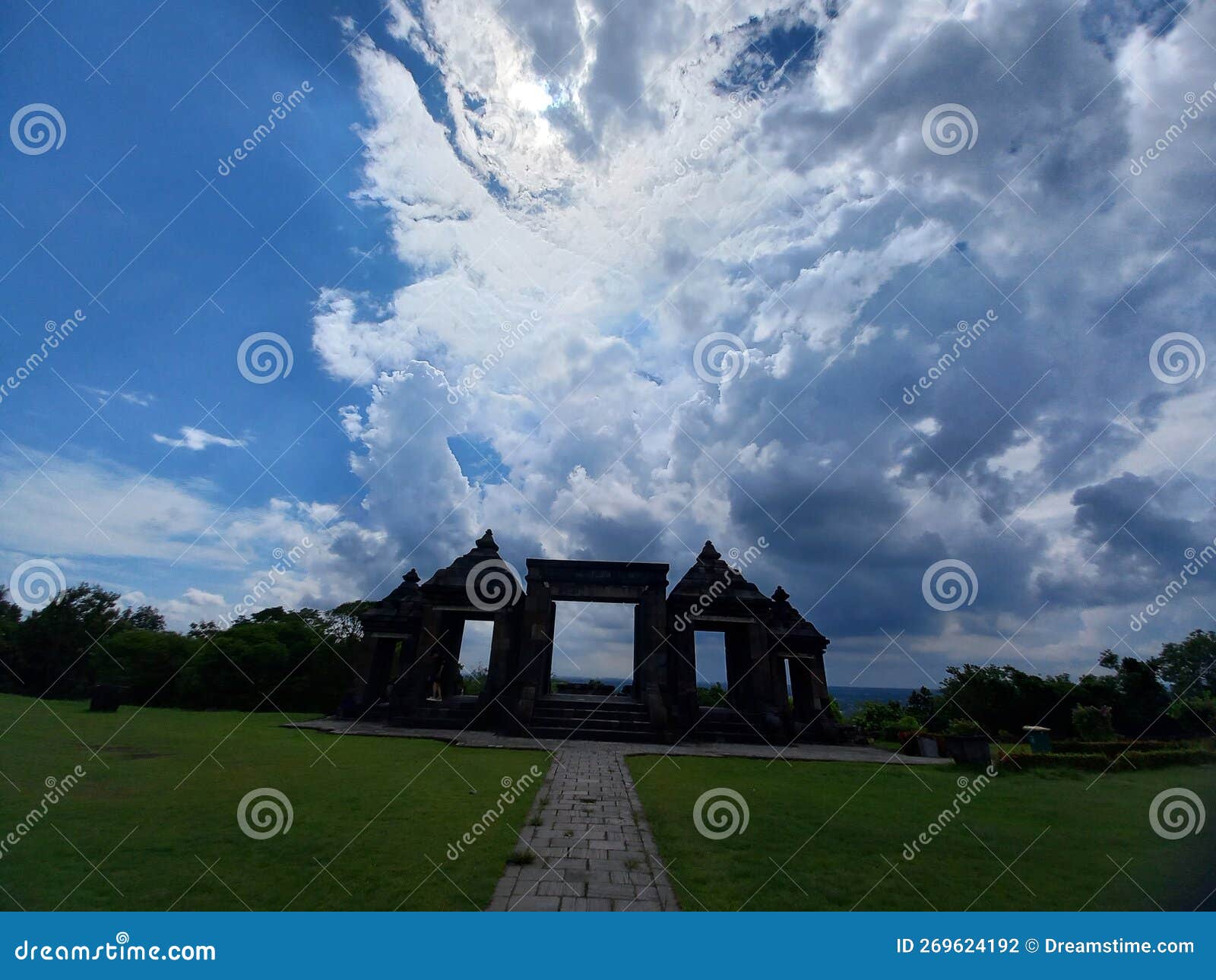 Gapura at Keraton Ratu Boko Stock Photo - Image of horizon, landscape ...