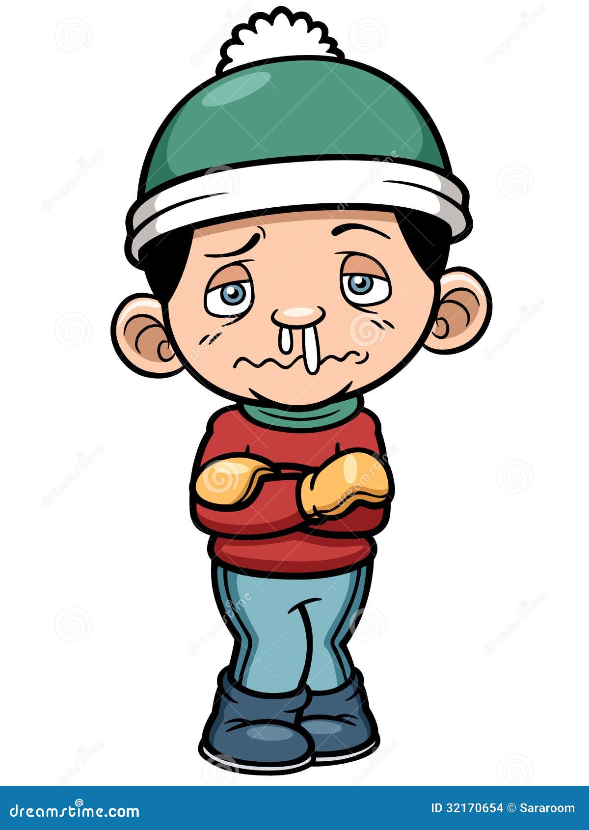 Garçon en temps froid illustration de vecteur. Illustration du dessin ...