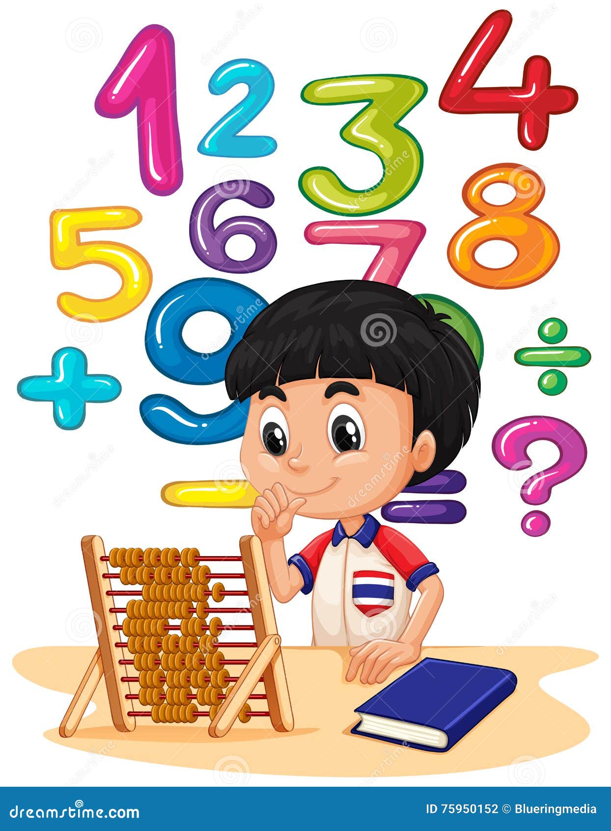 Garçon Faisant Des Maths Avec L'abaque Illustration de Vecteur ...
