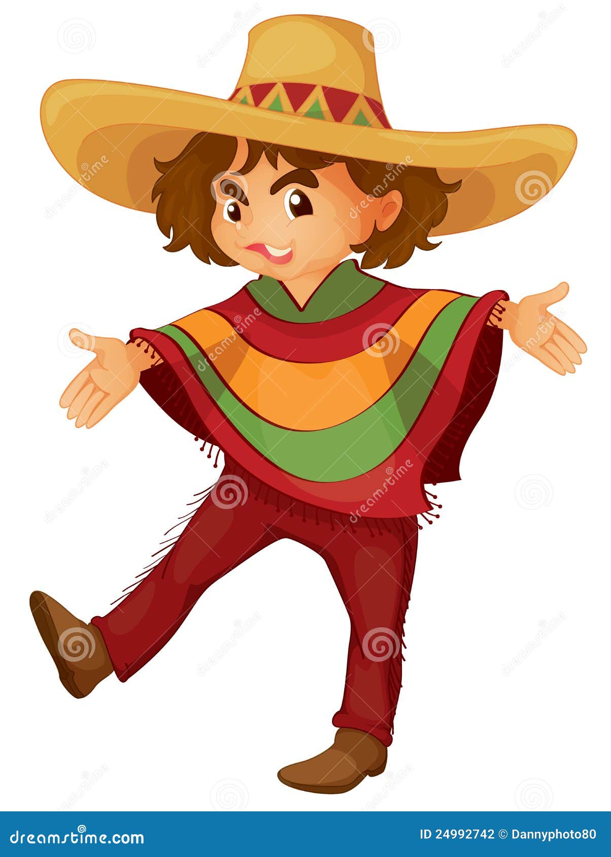 Garçon mexicain illustration de vecteur. Illustration du chapeau - 24992742