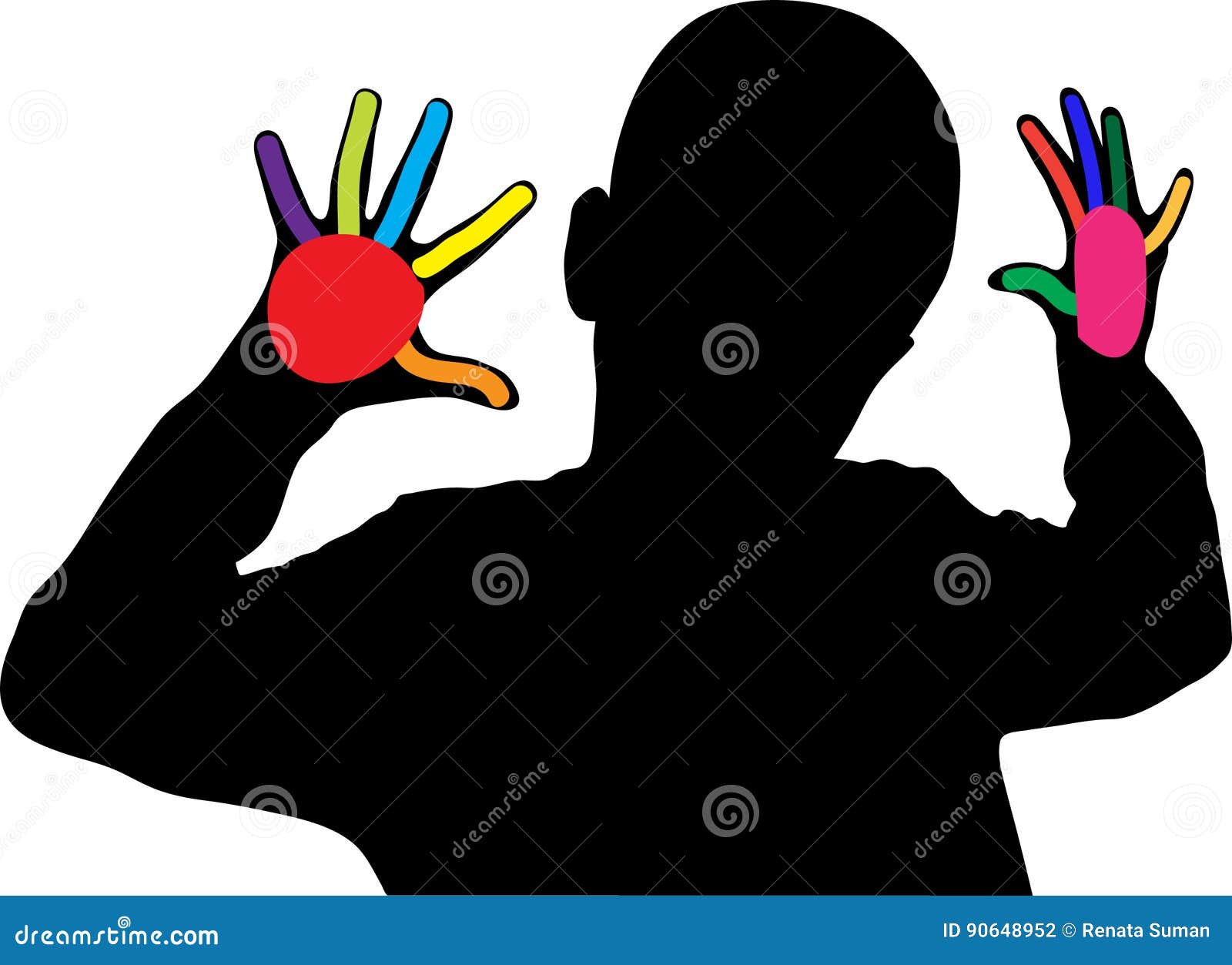 Garçon montrant dix doigts illustration de vecteur. Illustration du ...