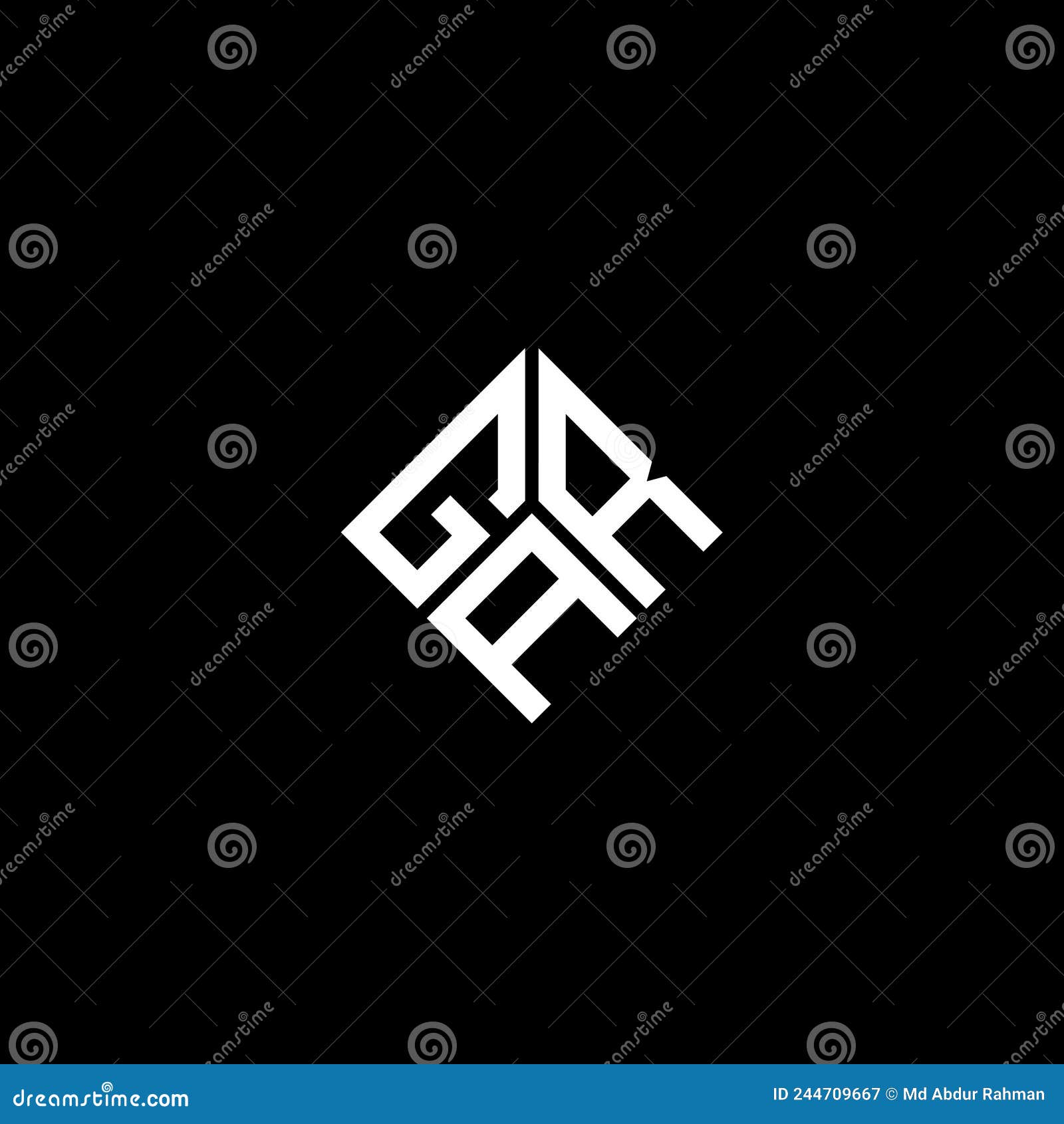 GAR Letter Logo Design On Black Background. GAR Creative Initials ...