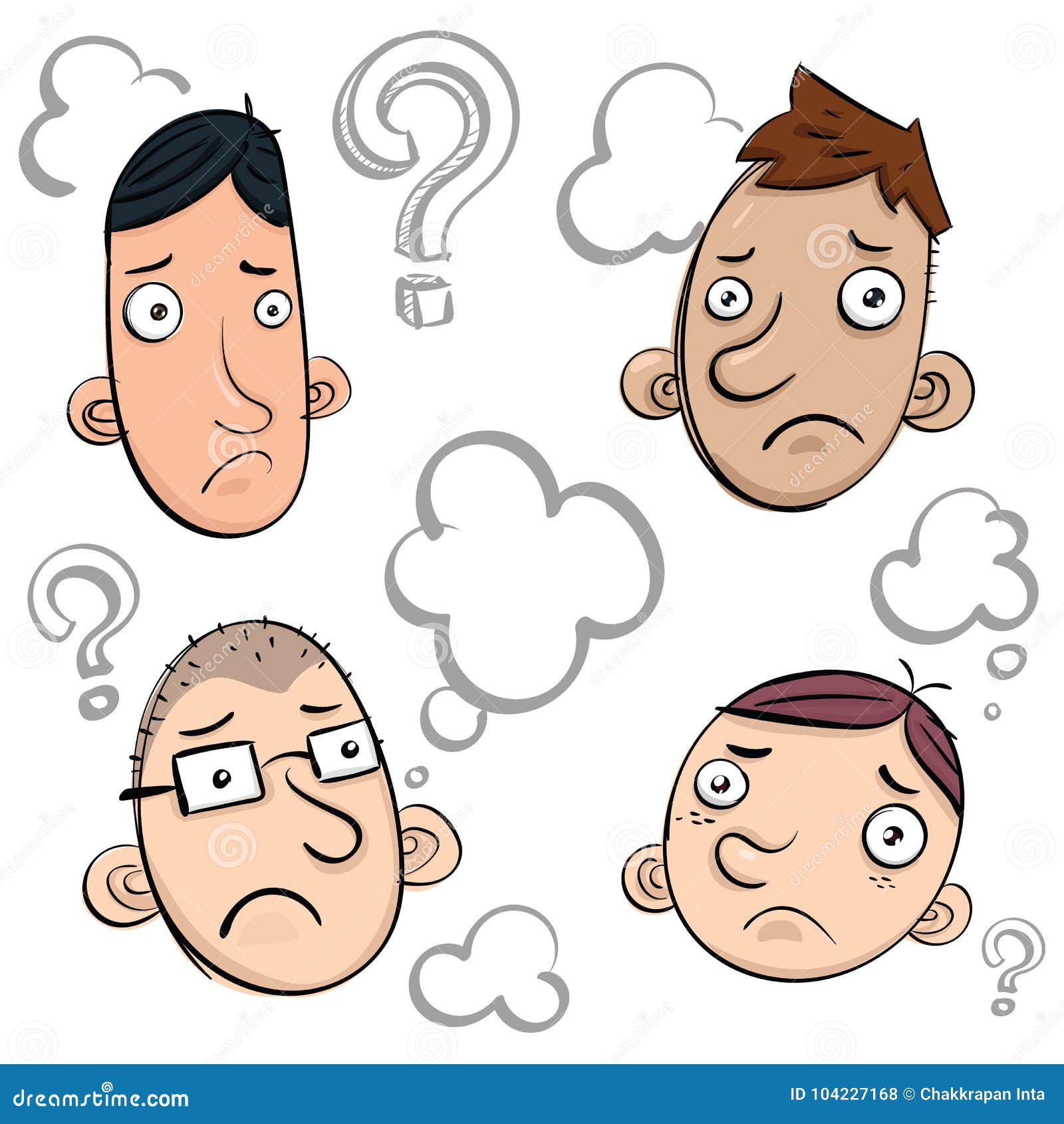 Garabato De La Cara De La Duda Ilustración del Vector - Ilustración de ...