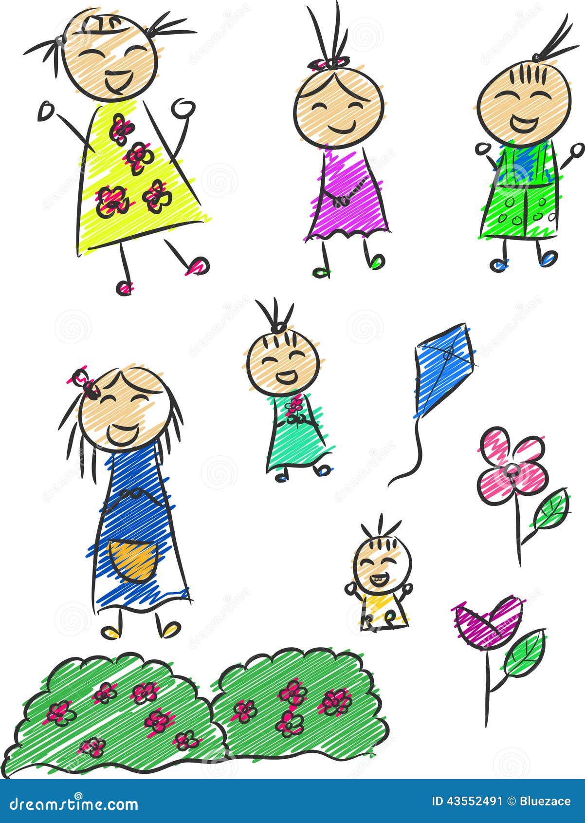 Garabato de los niños ilustración del vector. Ilustración de bebé ...