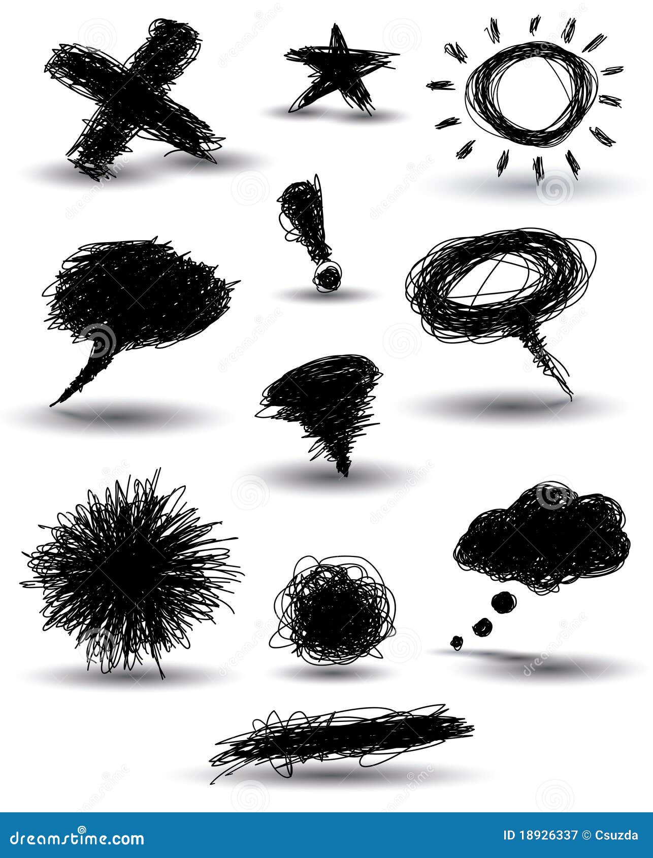 Garabatos ilustración del vector. Ilustración de oscuro - 18926337