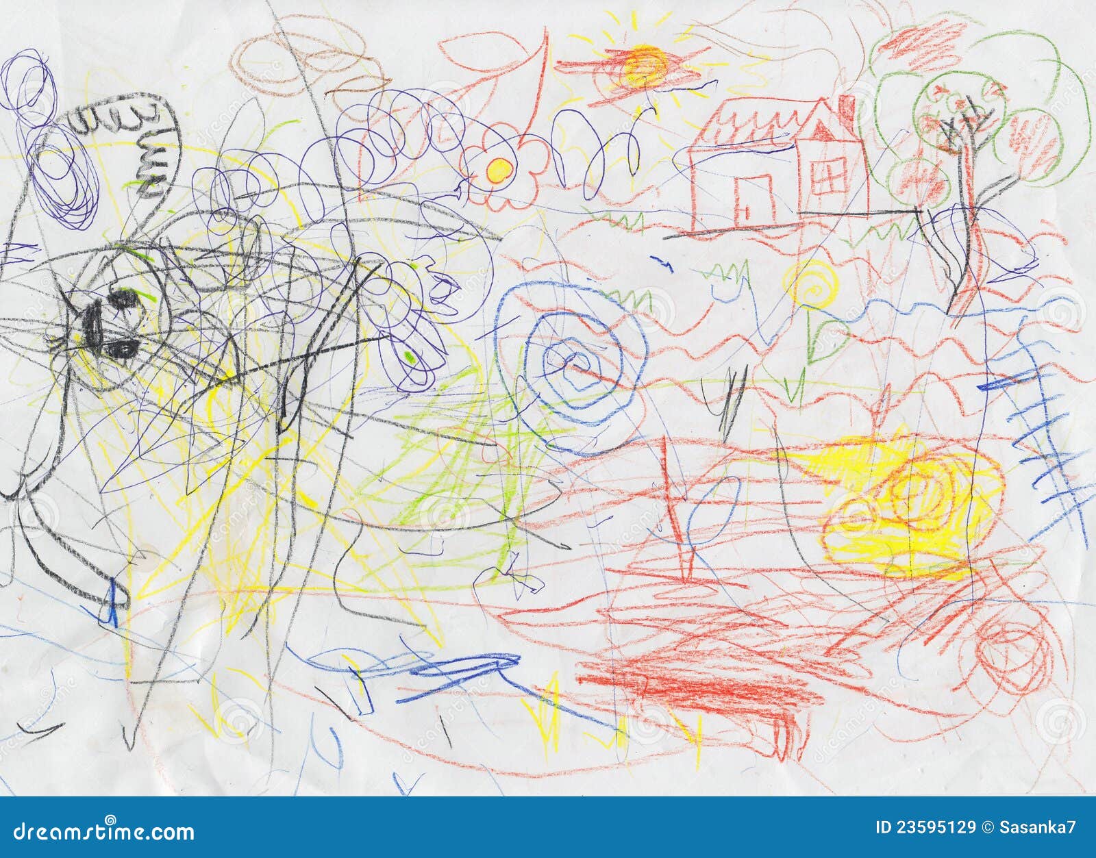 Garabatos de los niños stock de ilustración. Ilustración de ...